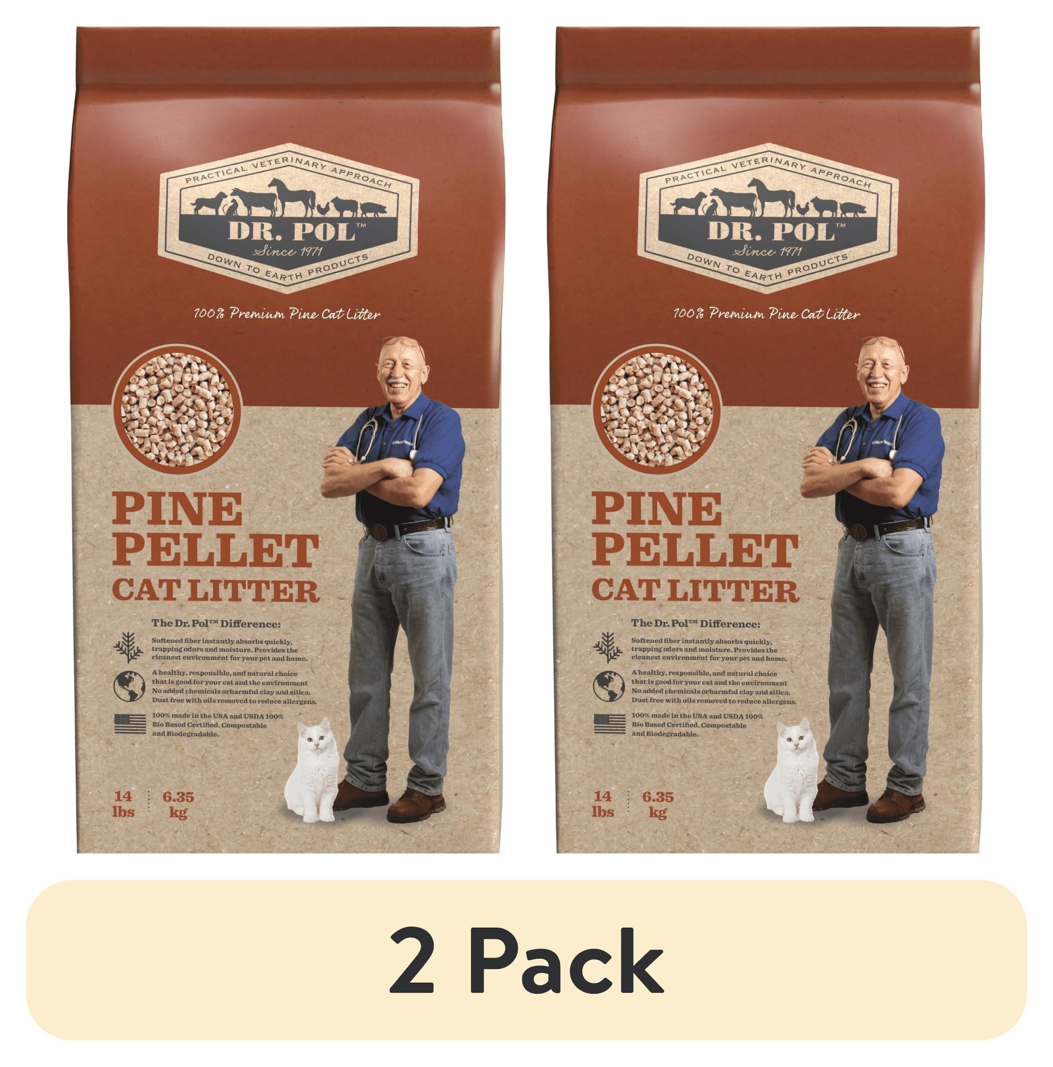 (2 pack) Dr. Pol Pine Pellet Cat Litter - 14lb Bag - Walmart.com