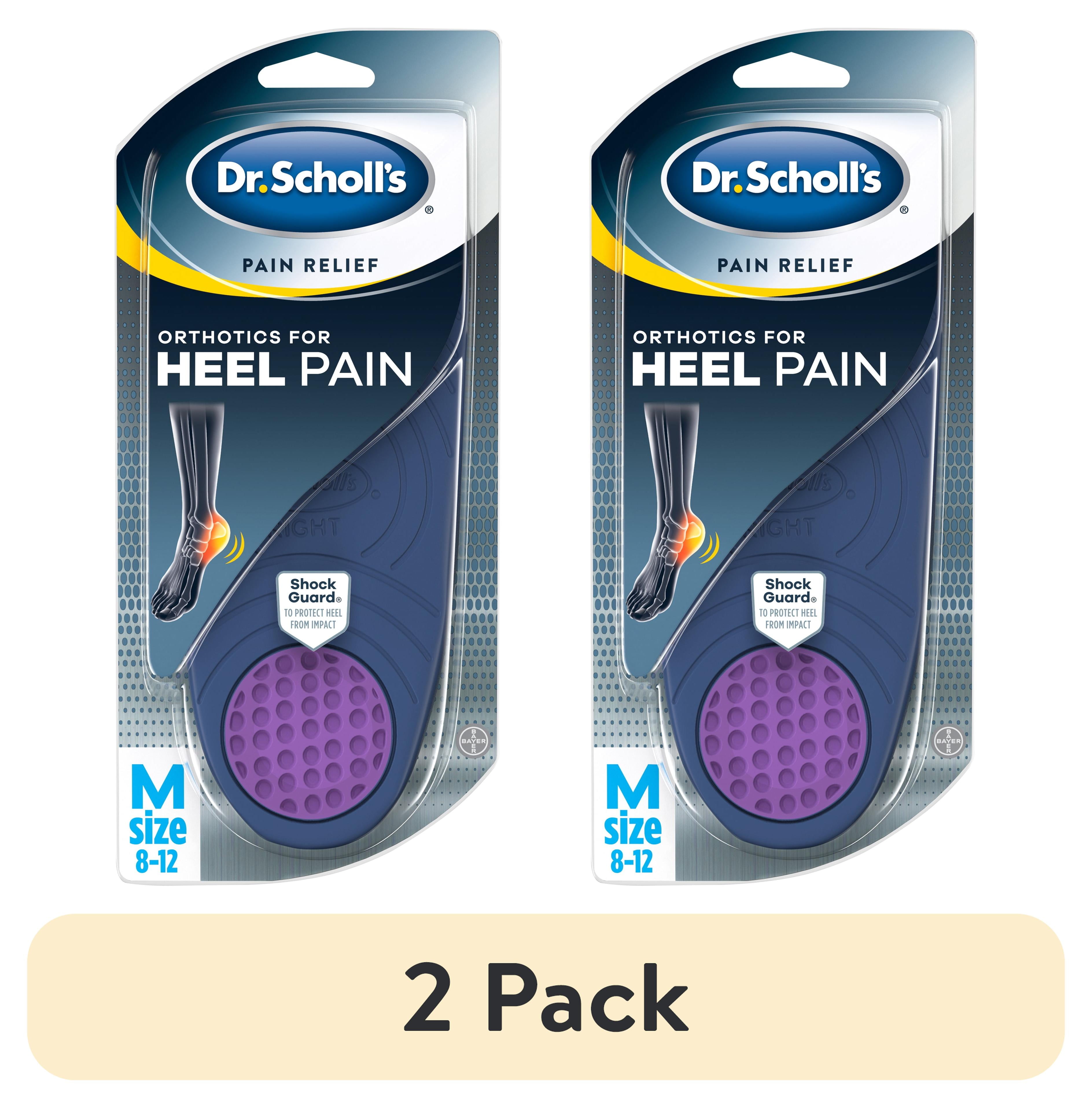 (2 pack) Dr. Scholl’s Heel Pain Relief Orthotic Inserts for Men (8-12) Insoles for Plantar ...