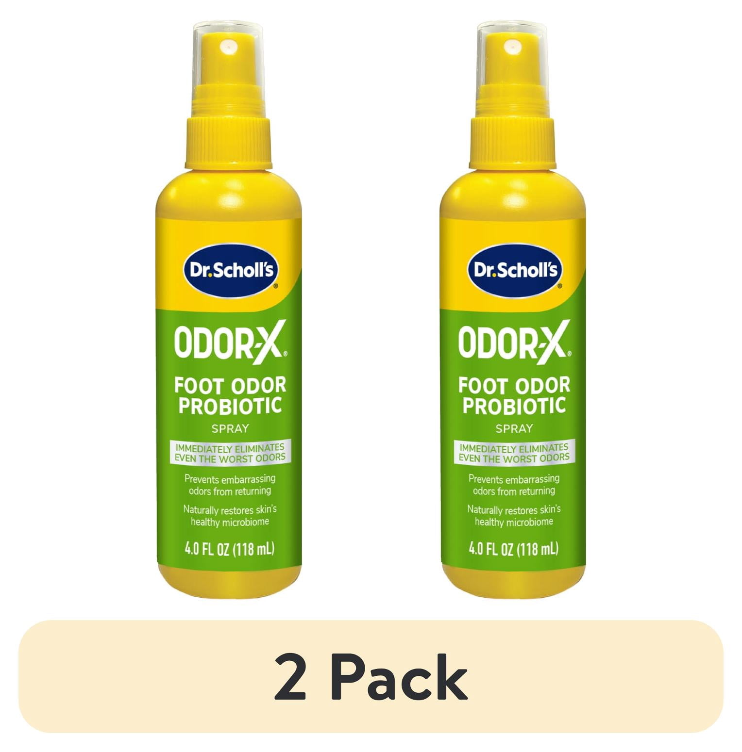 (2 pack) Dr. Scholl's Odor-X Foot Probiotic Spray, Eliminates Odors ...