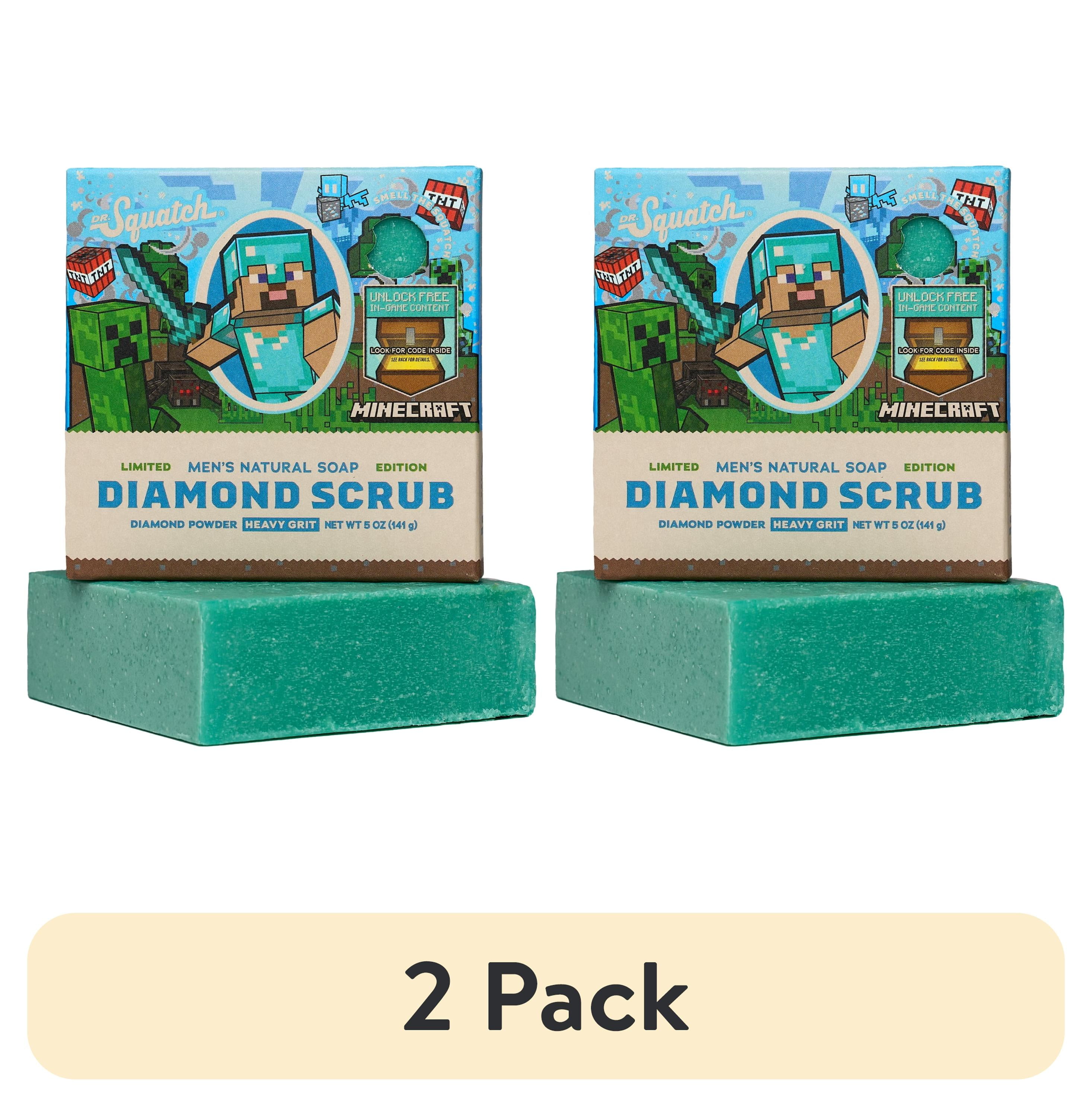 (2 pack) Dr. Squatch x Minecraft Diamond Scrub Bar Soap for Men Limited ...