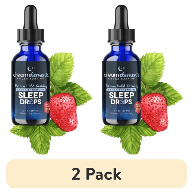 (2 pack) Dream Elements Liquid Sleep Drops (Berry) - Extra Strength ...