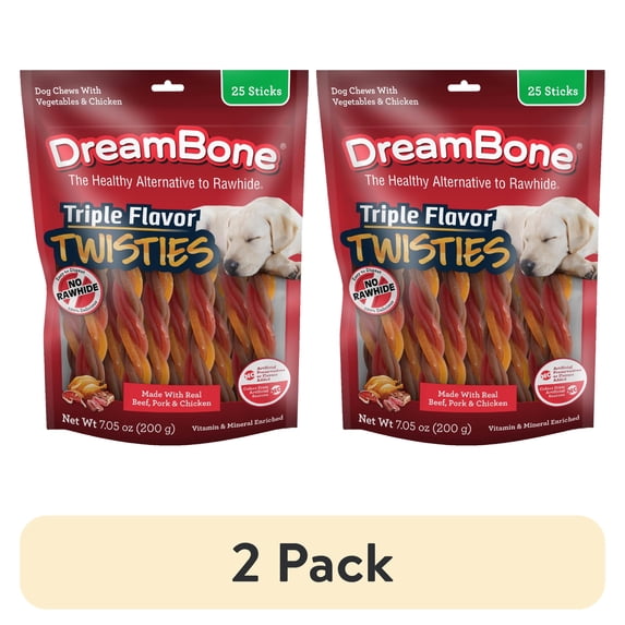 (2 pack) DreamBone Triple Flavor Twisties with Beef, Pork and Chicken ...