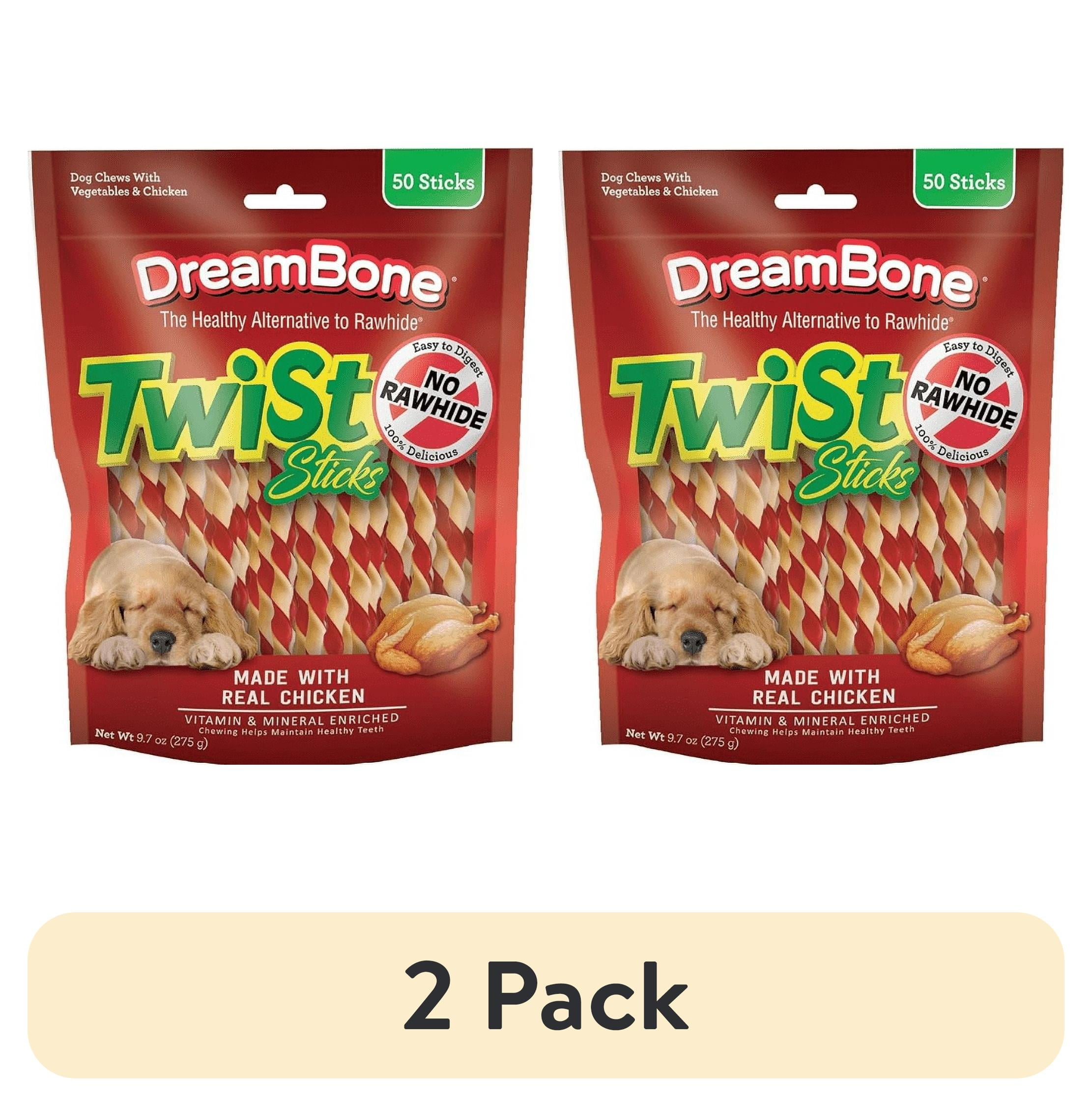 (2 pack) DreamBone Twist Sticks Rawhide-Free Chews for Dogs, with Real ...