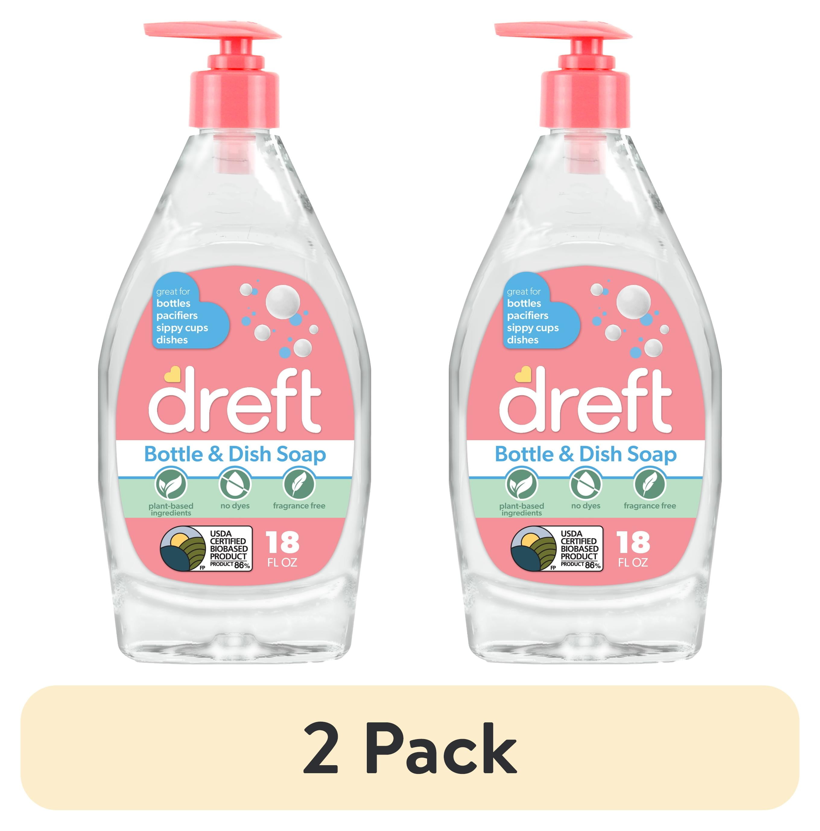 (2 pack) Dreft Plant-Based Liquid Dish Soap and Dishwashing Detergent ...