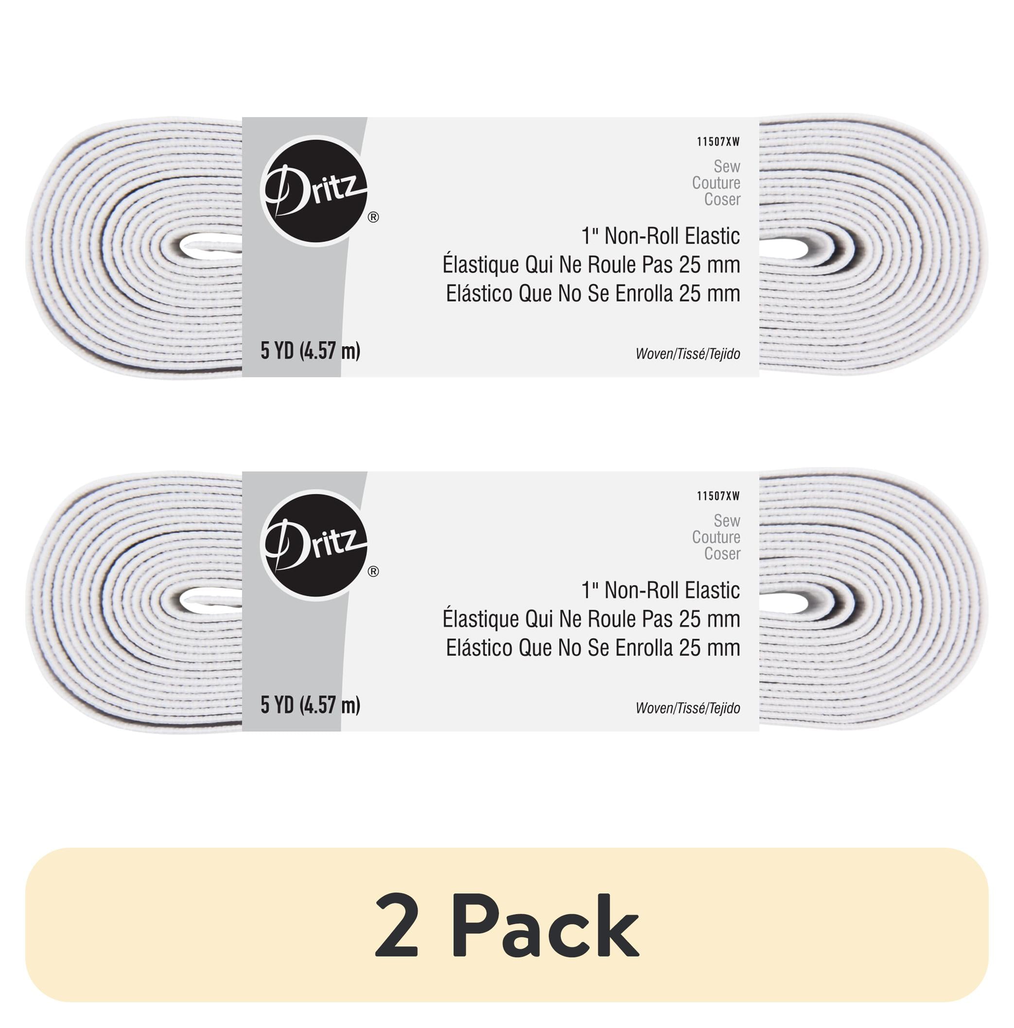 (2 pack) Dritz 1" White Non-Roll Elastic Value Pack, 5 Yd. - Walmart.com