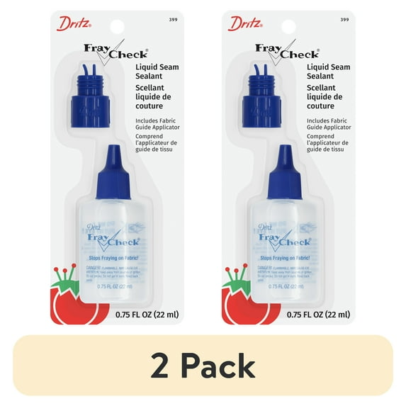 (2 pack) Dritz Fray Check with Fabric Guide Applicator Tip, 0.75 oz ...