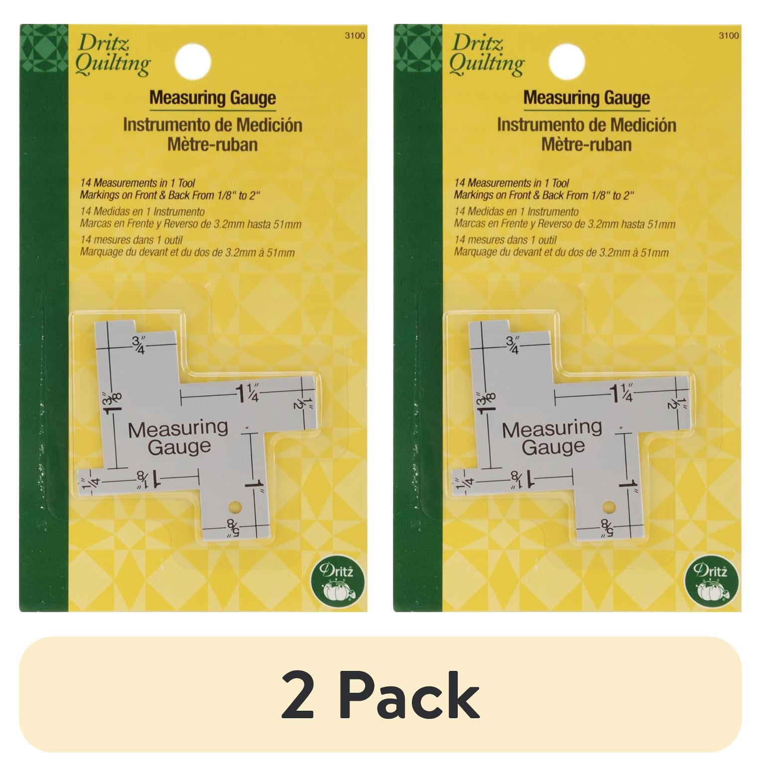 (2 pack) Dritz Quilting 14-In-1 Measuring Gauge-1/8" To 2" - Walmart.com