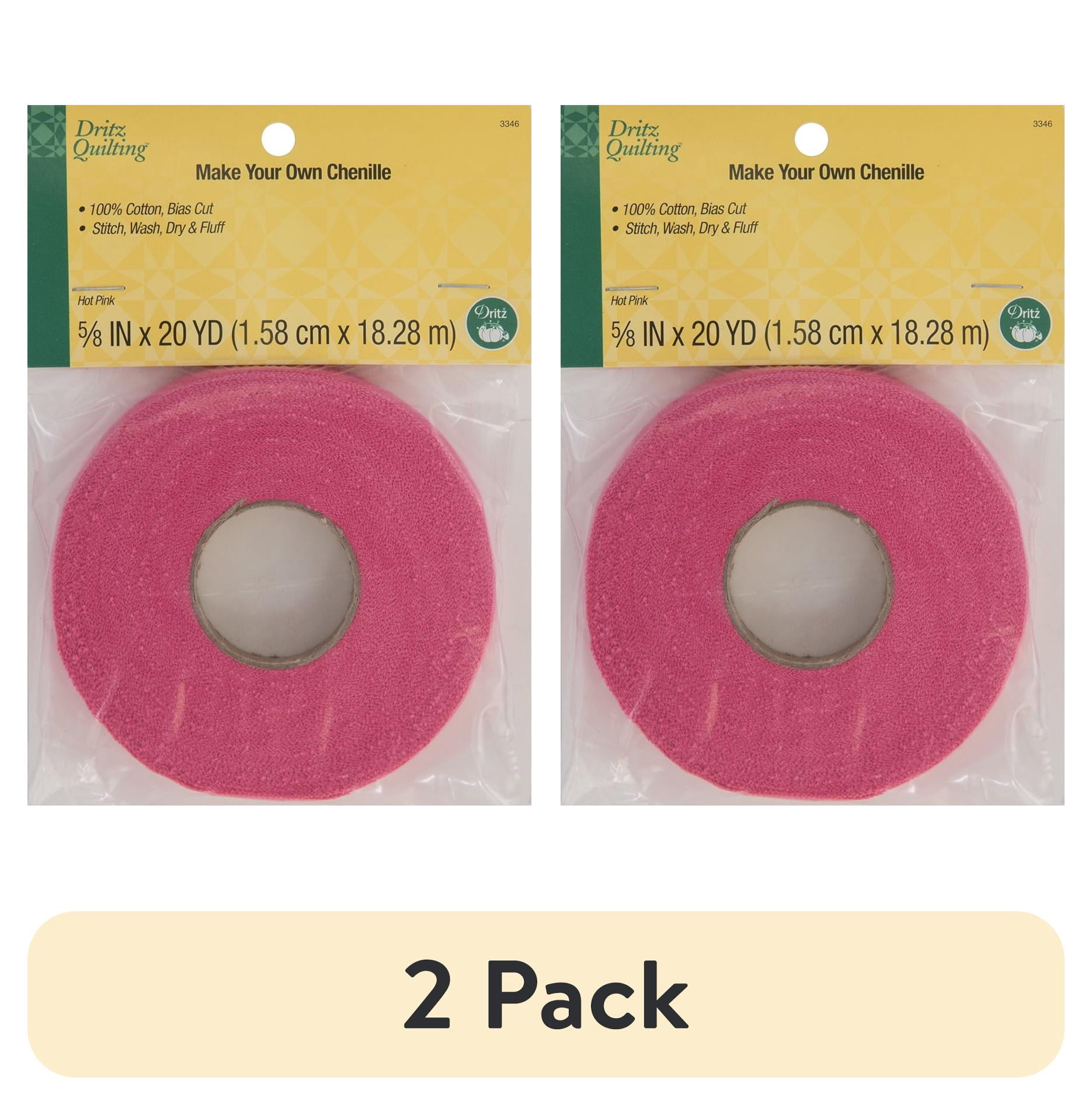 (2 pack) Dritz Quilting Make-It Chenille 5/8" Wide 20yd-Hot Pink ...