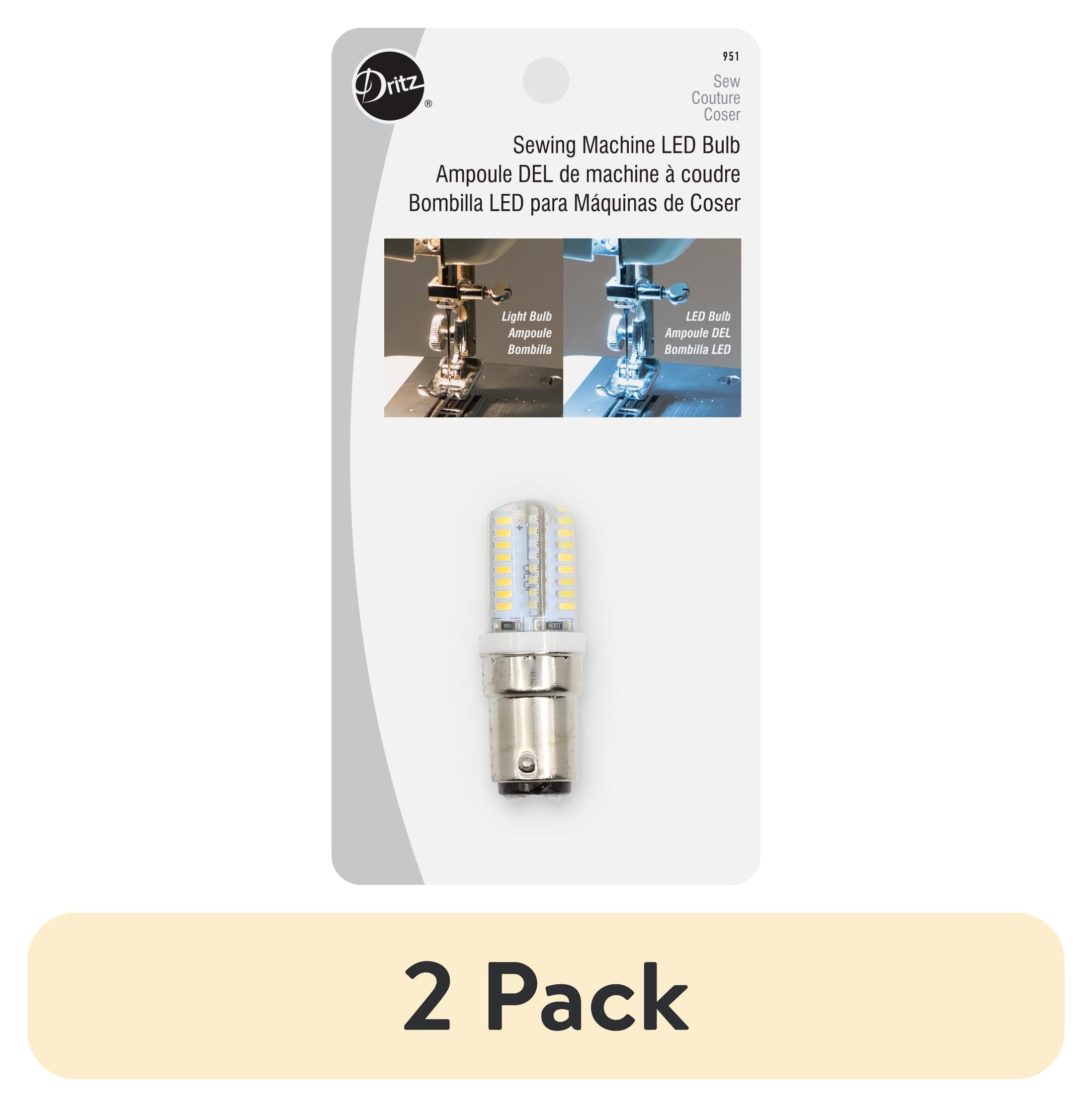 (2 pack) Dritz Sewing Machine Led Light Bulb With Push-In Base ...