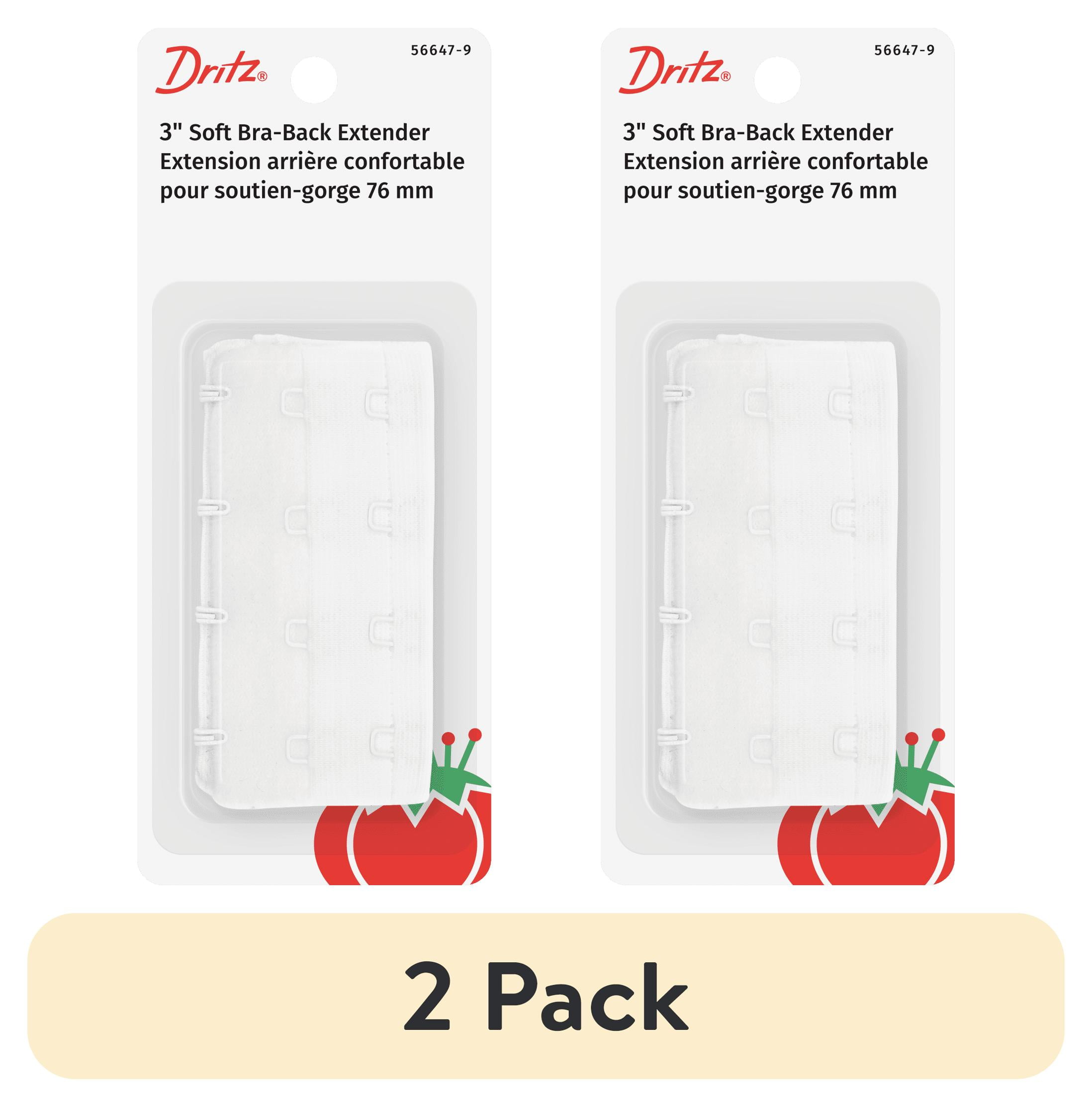 (2 pack) Dritz Soft Bra-Back Extender 3"-White 4 Hooks - Walmart.com