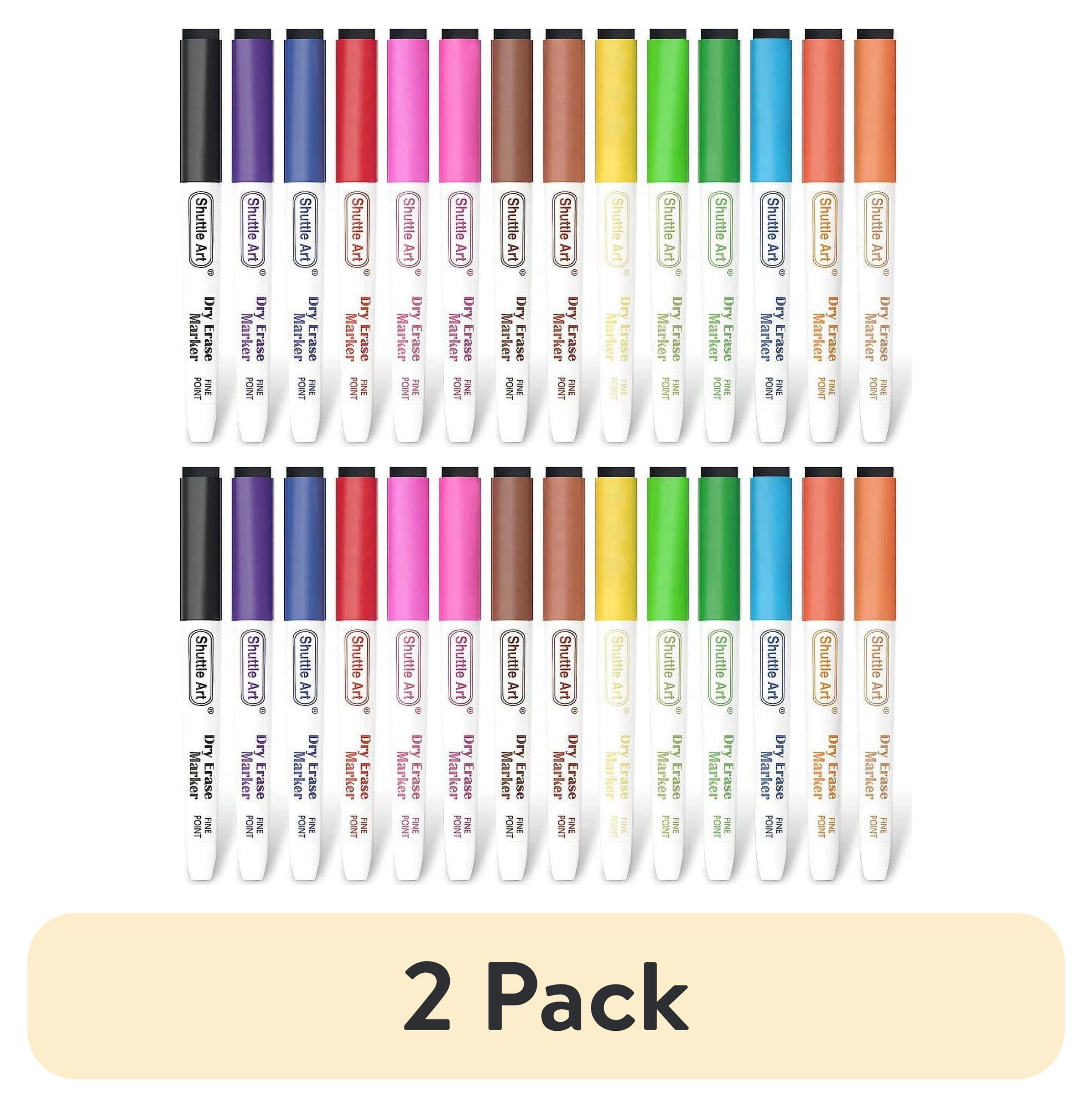 (2 pack) Dry Erase Markers, Shuttle Art 15 Colors Magnetic Whiteboard ...