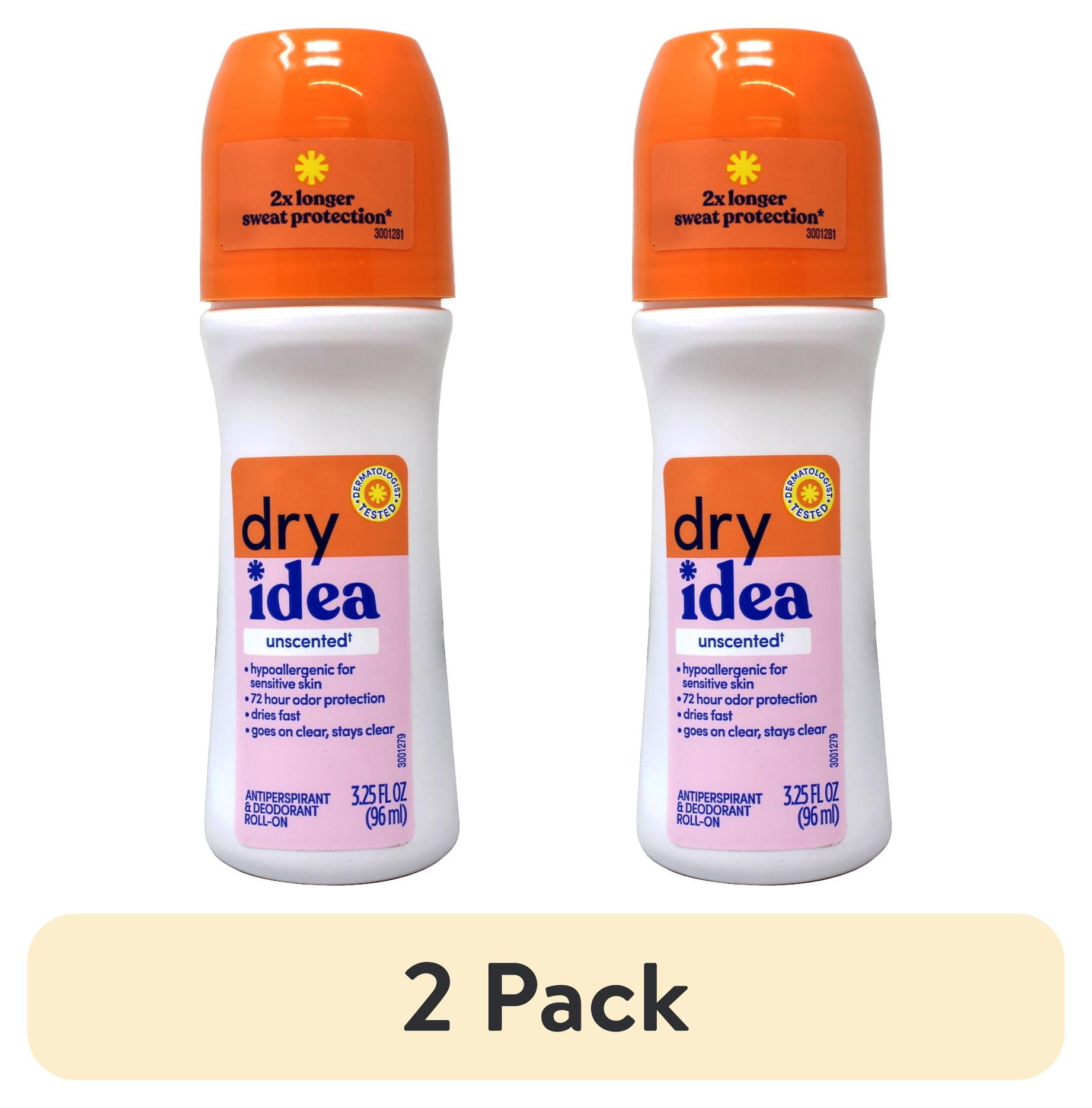 (2 pack) Dry Idea Antiperspirant Deodorant Roll On, Unscented, 3.25 fl ...