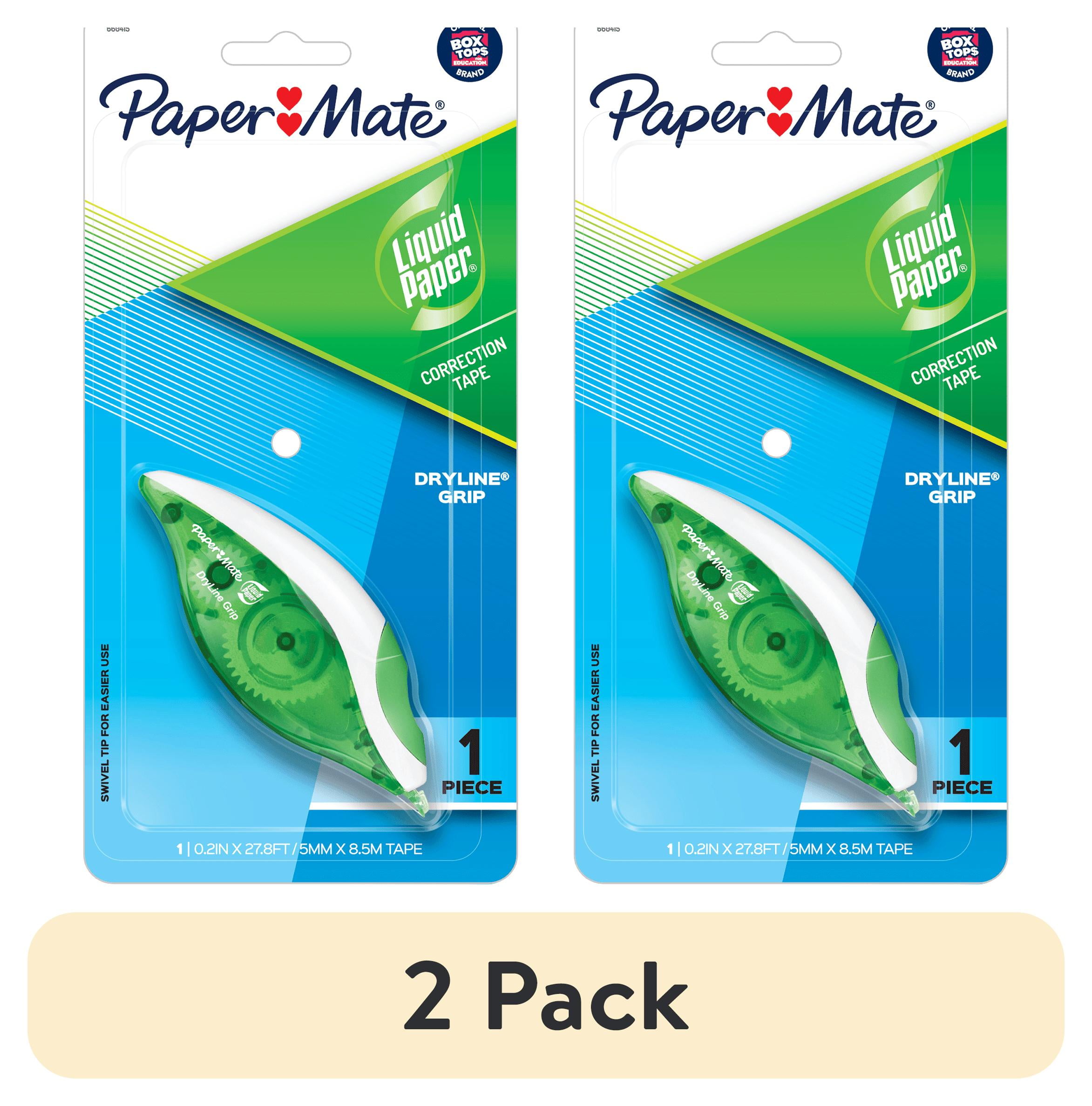 (2 pack) Paper Mate® Liquid Paper® DryLine® Grip Correction Tape, 1/5 ...