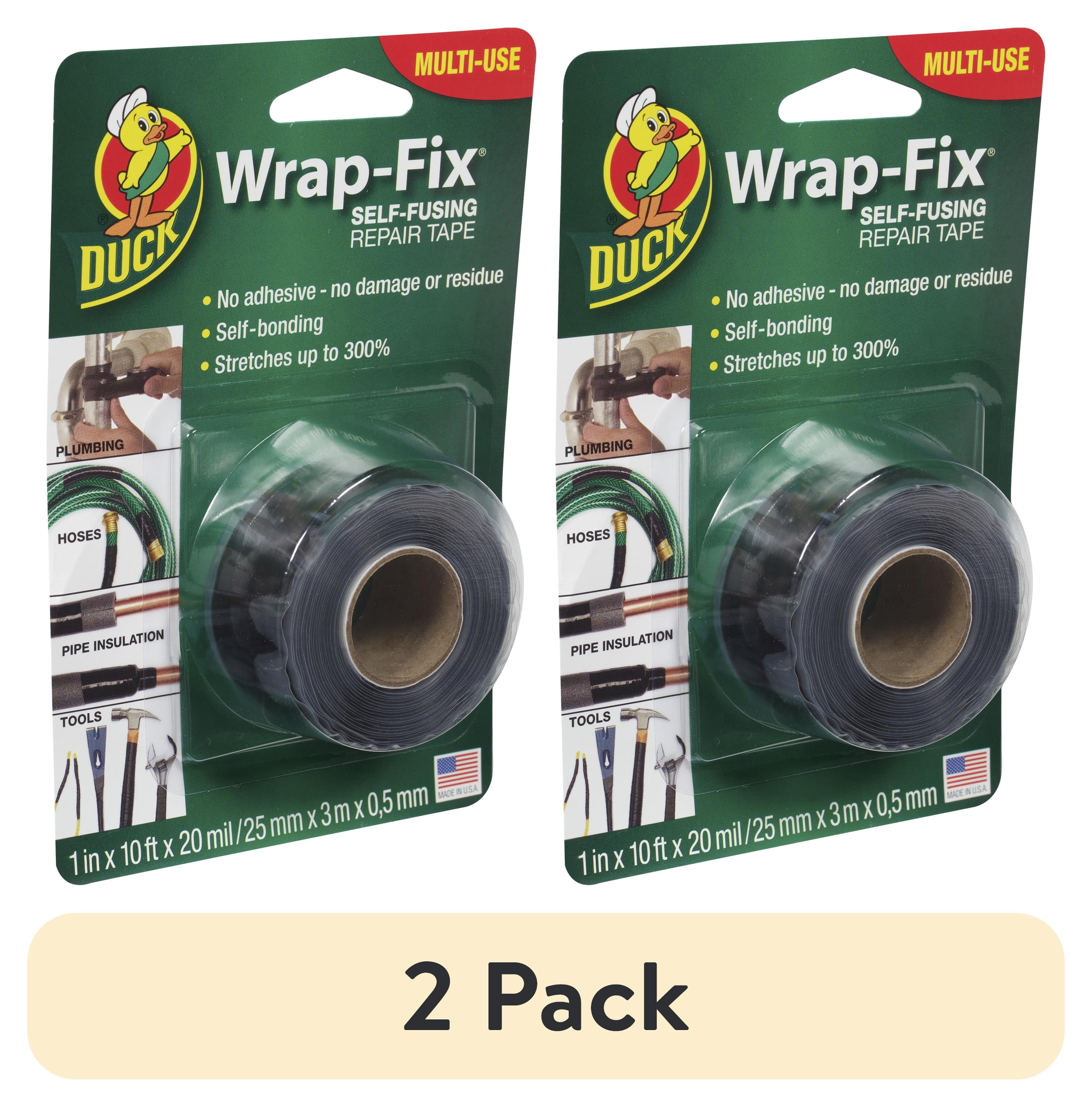 (2 pack) Duck Brand Wrap-Fix Self-Fusing Repair Tape , 1 in. x 10 ft. x ...