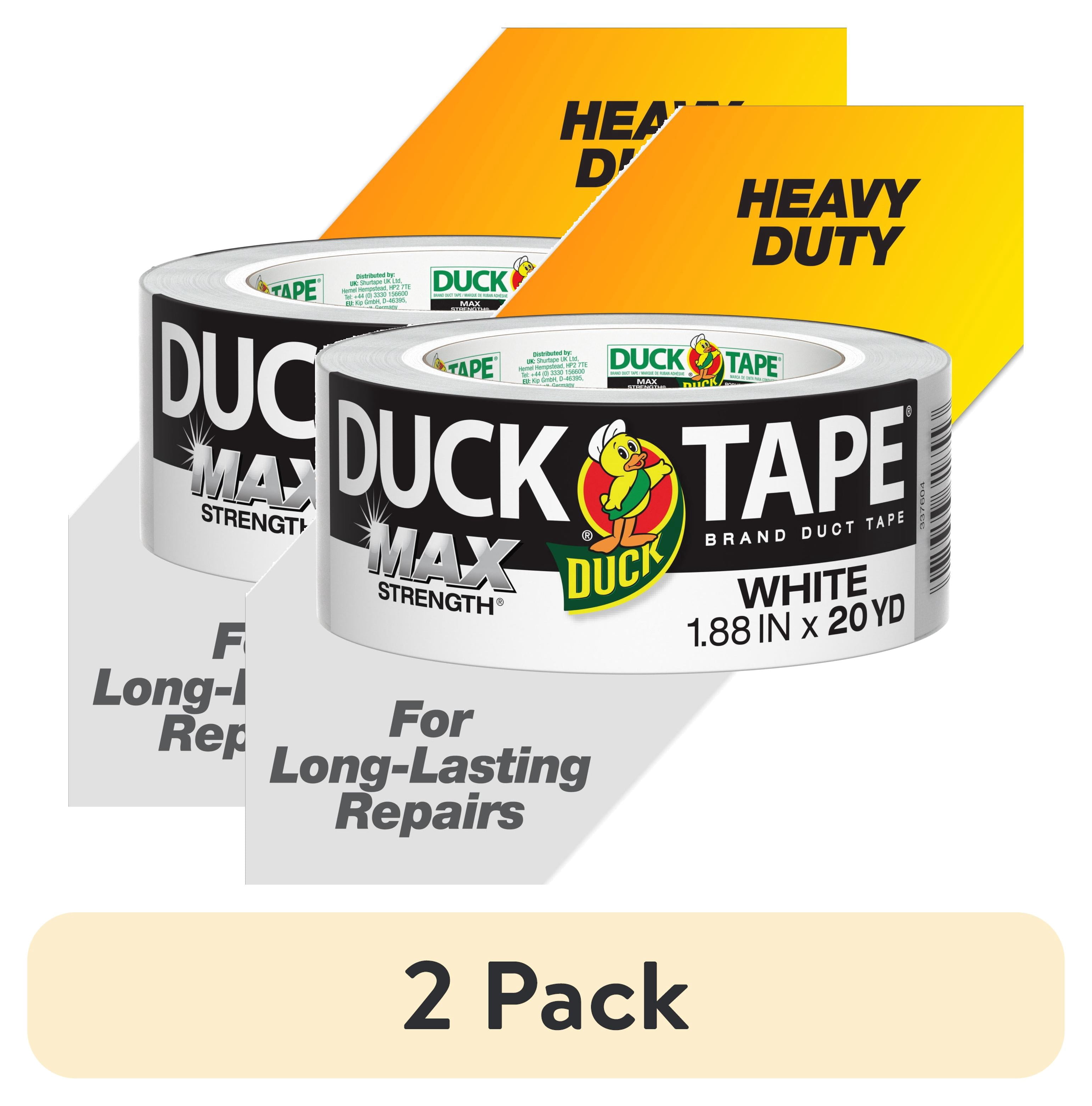 (2 pack) Duck Max Strength Brand Duct Tape, 1.88 in. x 20 yd., White ...