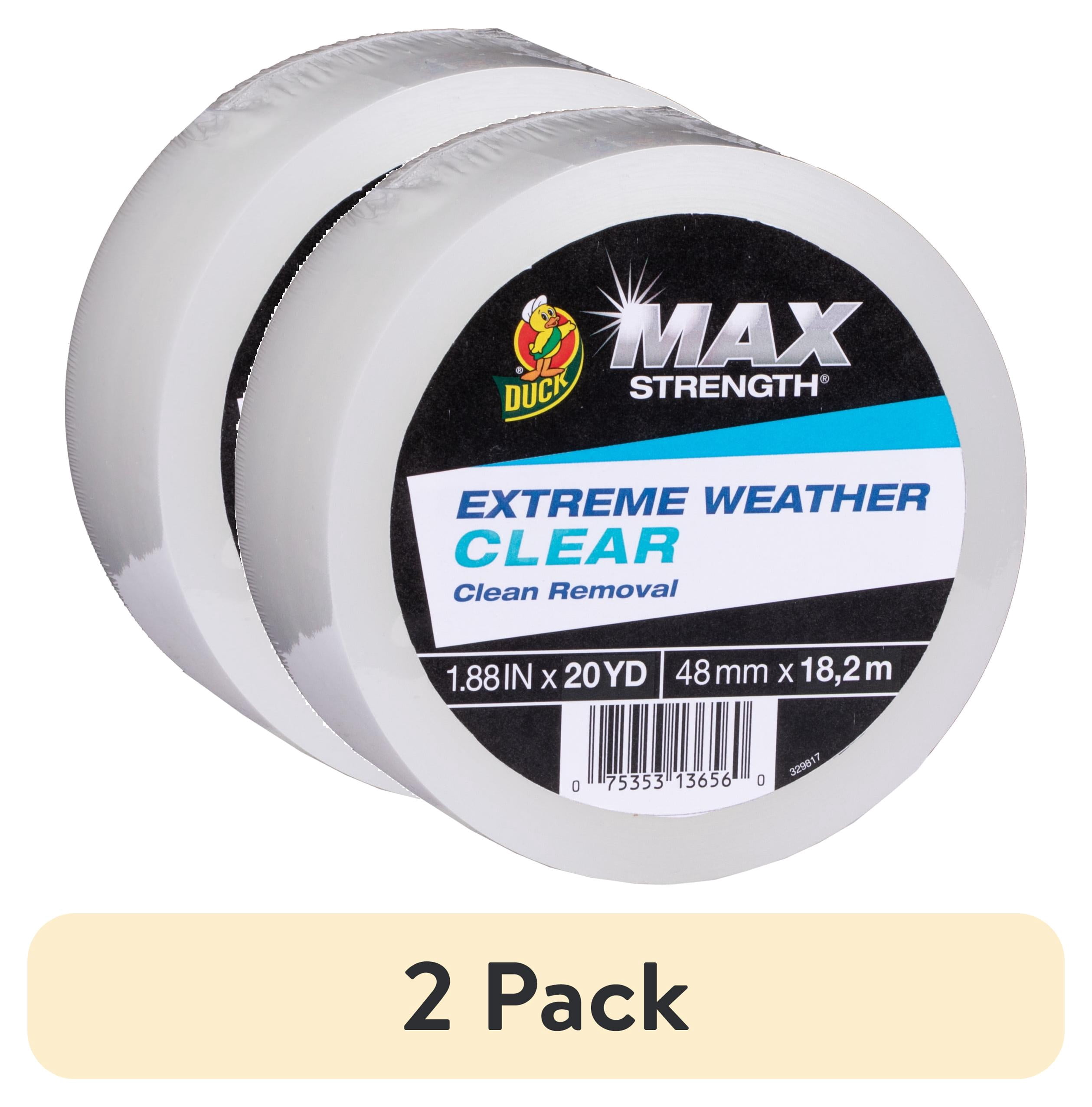 (2 pack) Duck Max Strength Extreme Weather 1.88 in. x 20 yd. Clear Tape ...