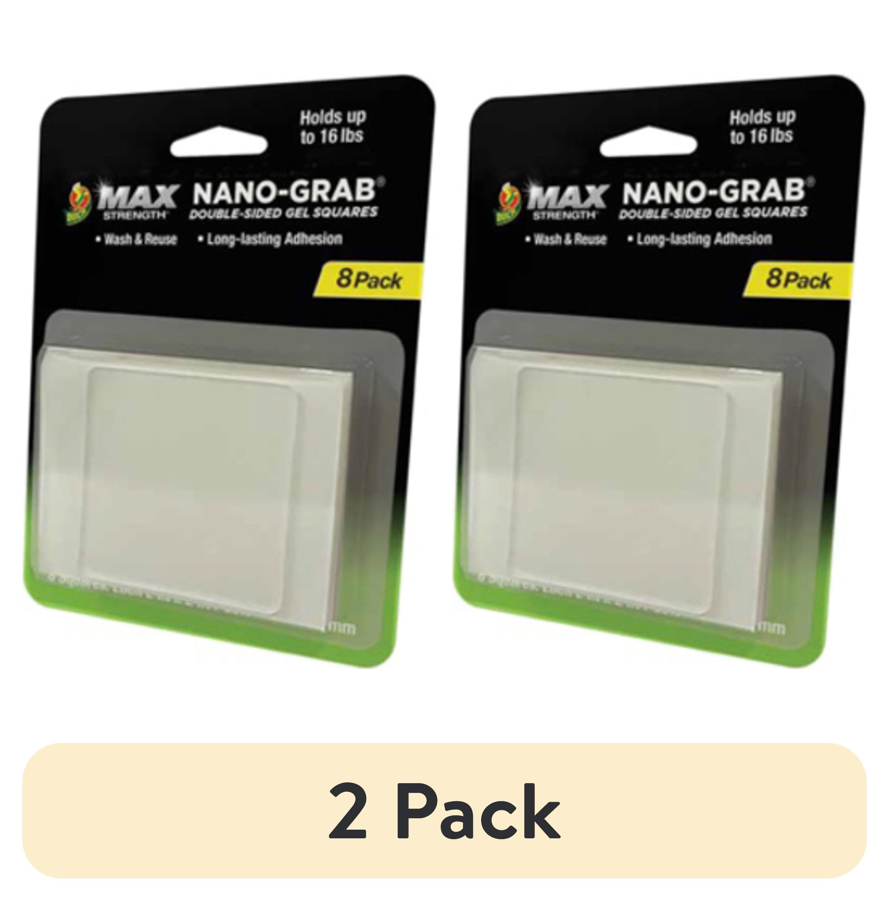 (2 pack) Duck Max Strength Nano-Grab Square Tabs - Clear, 8 pk, 2 in. x ...
