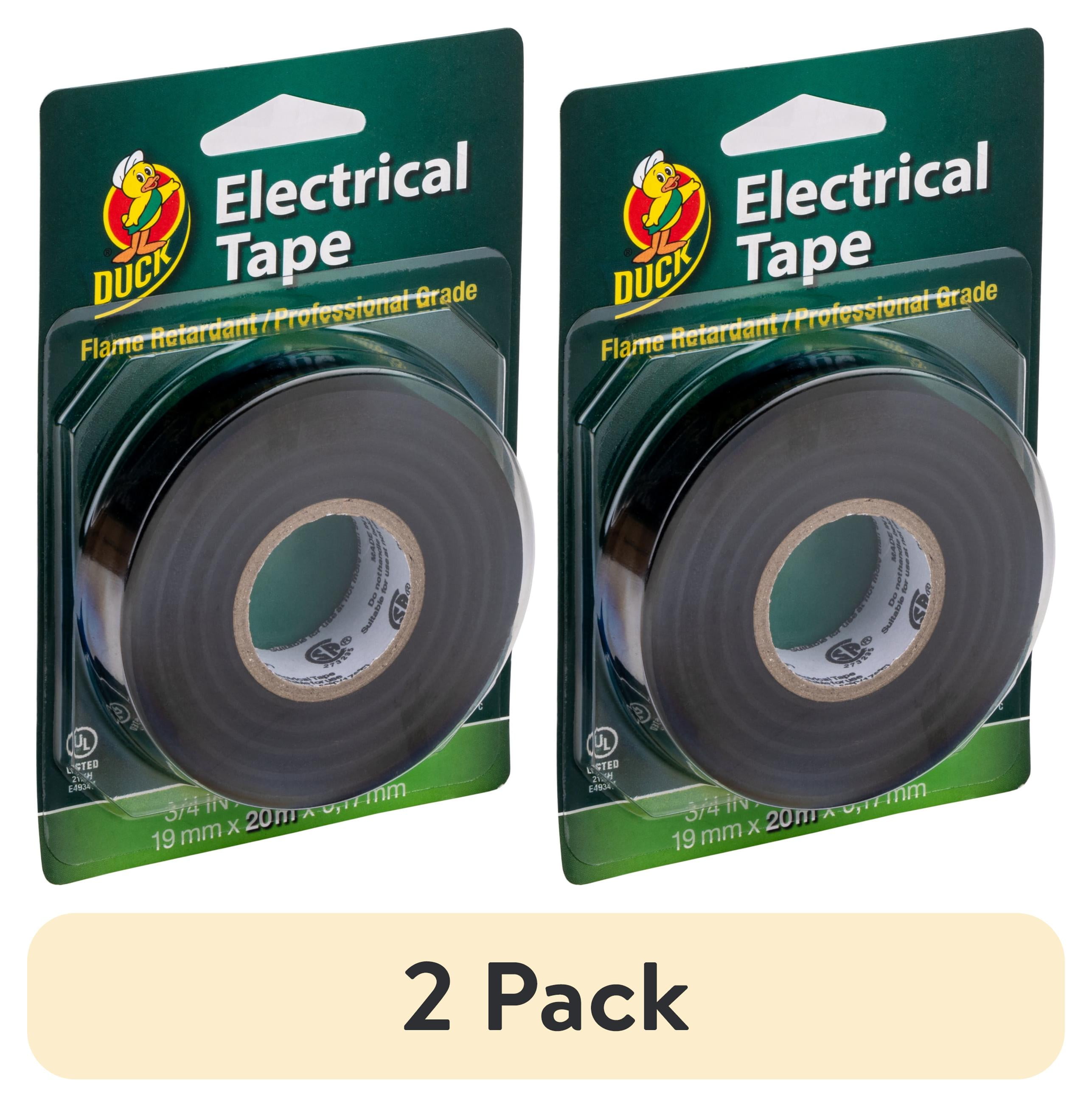 (2 pack) Duck Professional Vinyl Electrical Tape, 0.75 in. x 66 ft ...