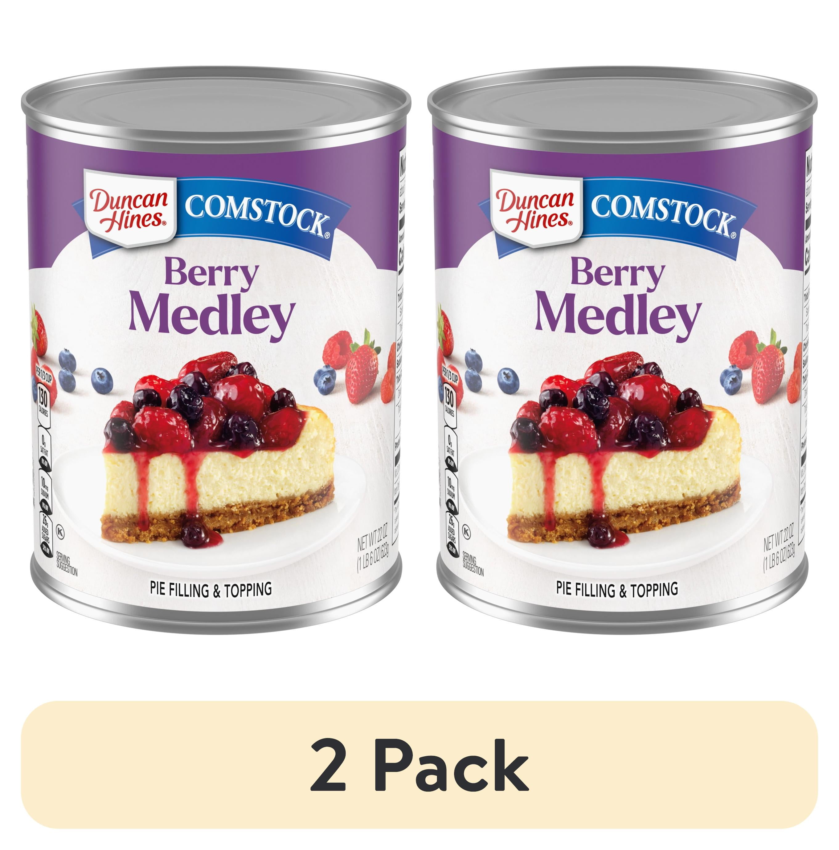 (2 pack) Duncan Hines Comstock Original Berry Medley Pie Filling and ...