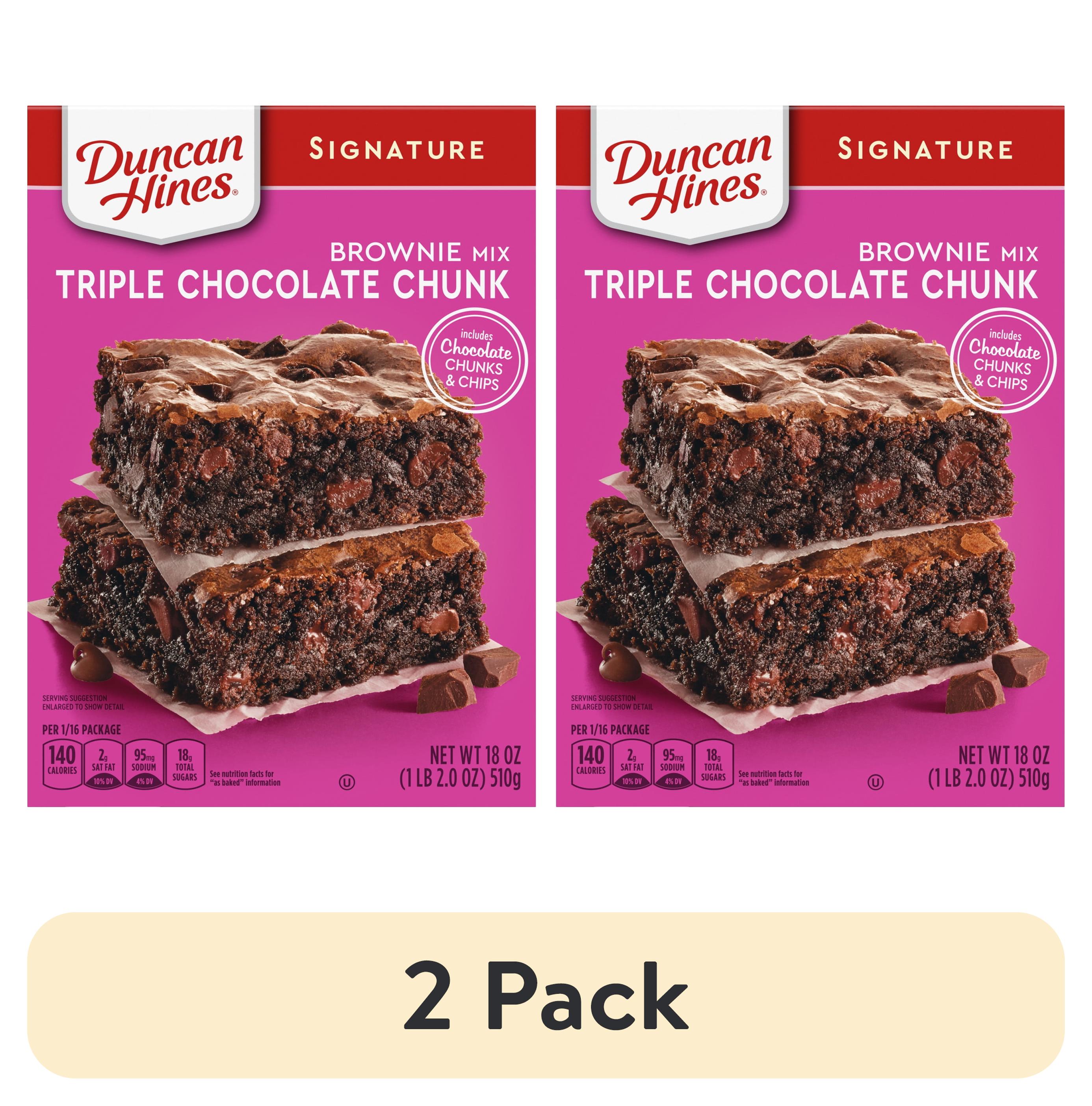 (2 pack) Duncan Hines Signature Triple Chocolate Chunk Brownie Mix, 17. ...
