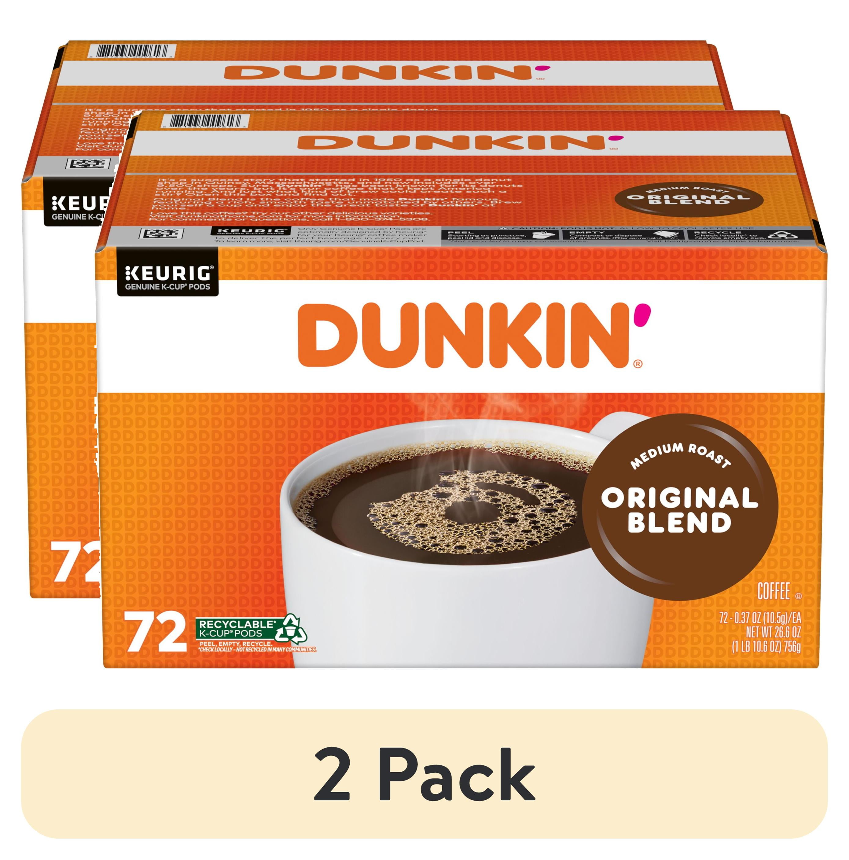 (2 pack) Dunkin' Donuts Original Blend Coffee, Medium Roast, Keurig K-Cup Pods, 72 Count Box ...