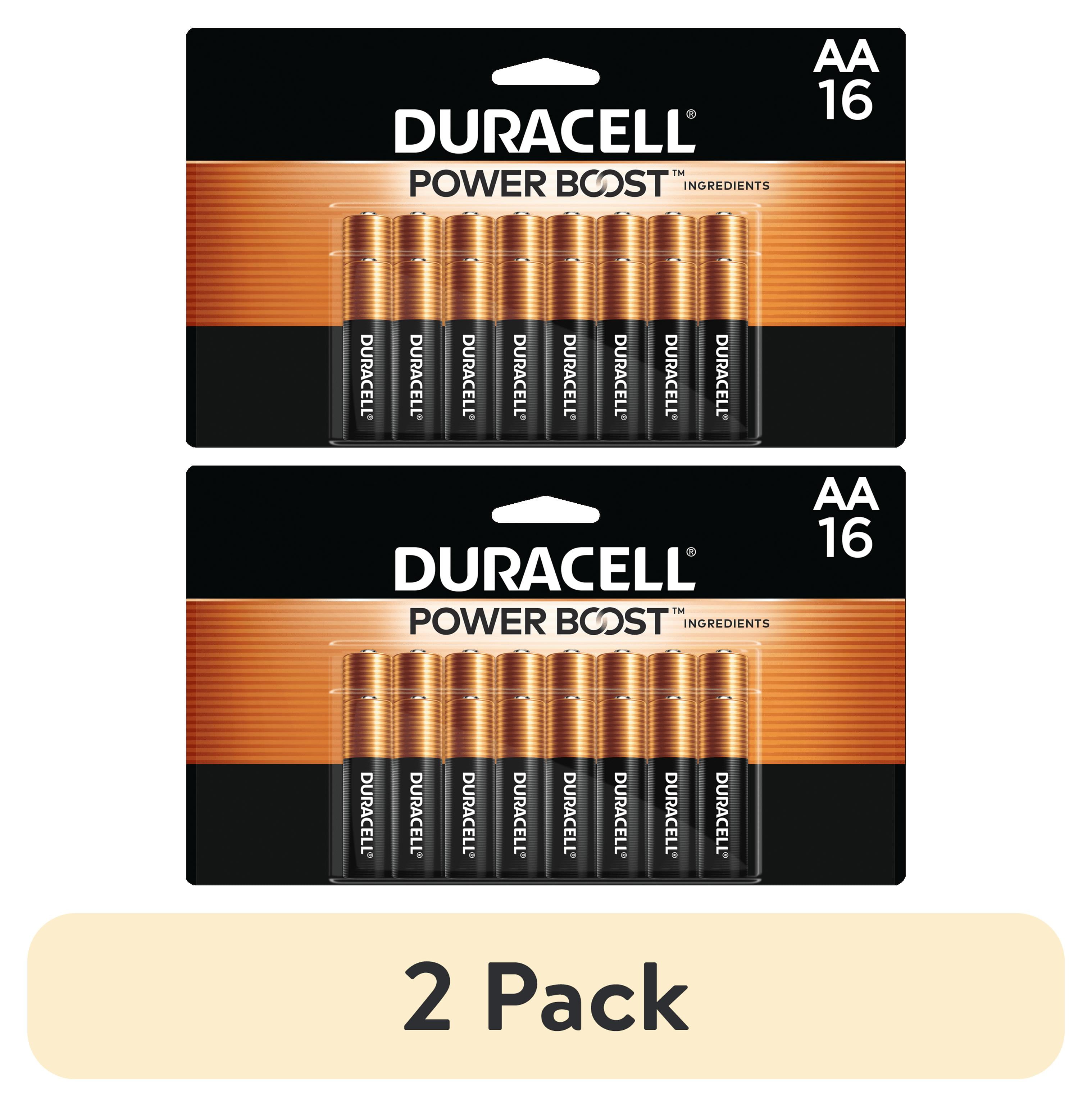 (2 pack) Duracell Coppertop AA Battery with POWER BOOST™, 16 Pack Long ...