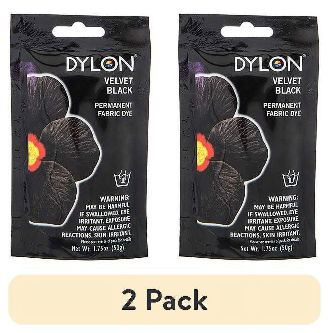(2 pack) Dylon Permanent Fabric Dye, 1.75-Ounce, Velvet Black, 12 Pack ...