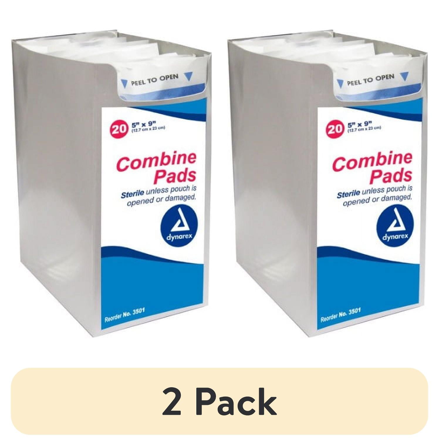 (2 pack) Dynarex Combine Pads, Sterile, 5 x 9 Inch, 20 Count - Walmart.com