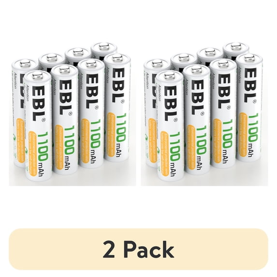 (2 pack) EBL AAA Rechargeable Batteries 1100mAh for Camera Toys ...