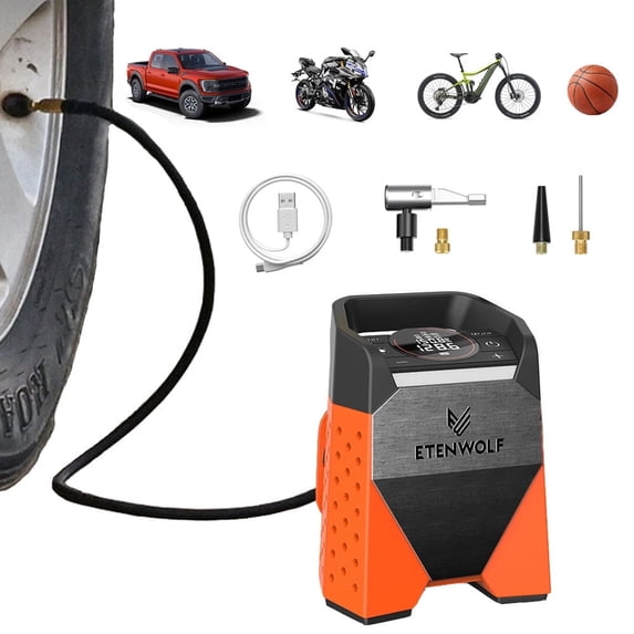 (2 pack) ETENWOLF Tire Inflator, Portable Air Compressor 160PSI, Cordless Air Pump for Car Tires ...