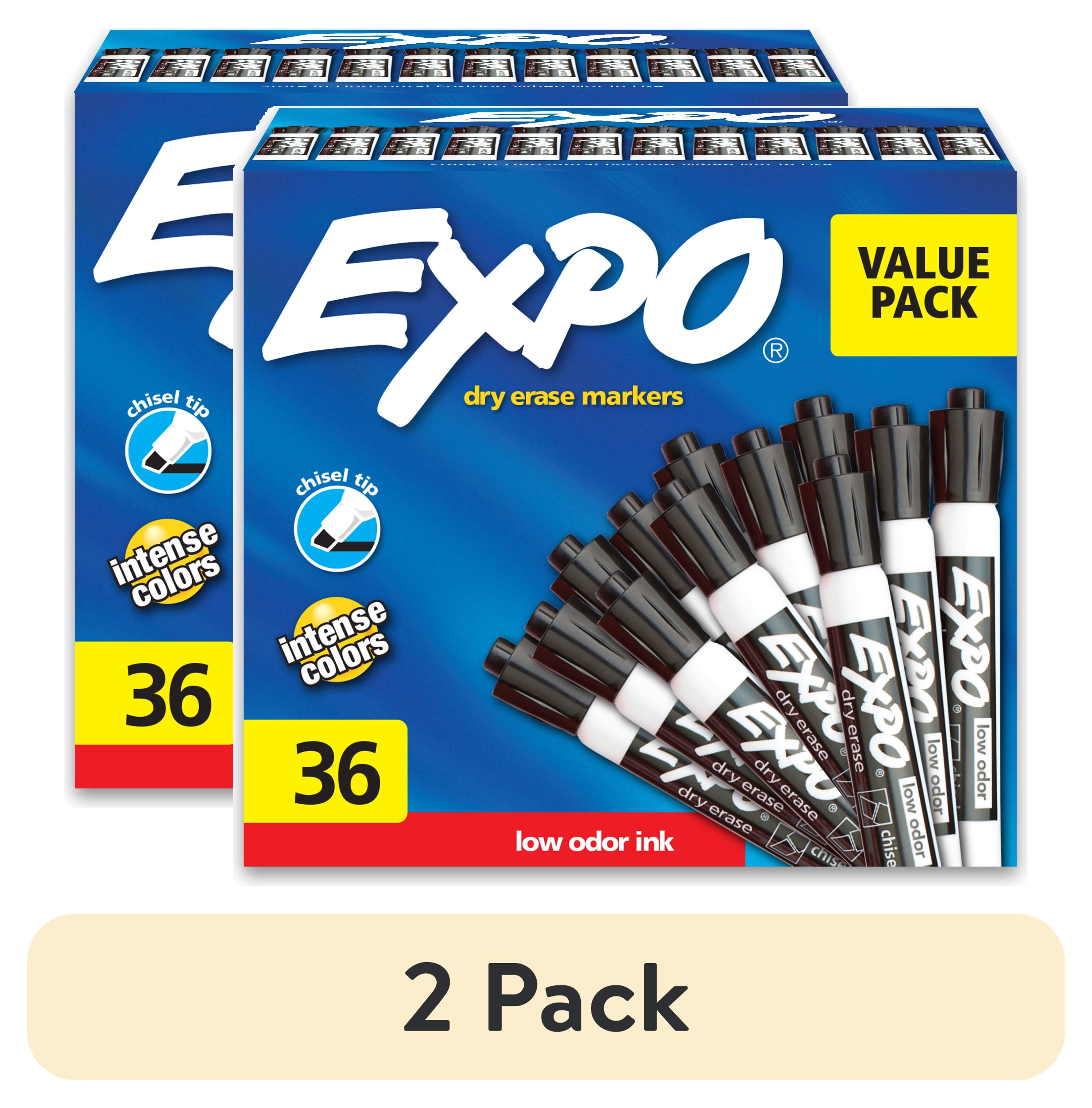 (2 pack) EXPO Dry Erase Markers, Chisel Tip, Black, 36 Count - Walmart.com