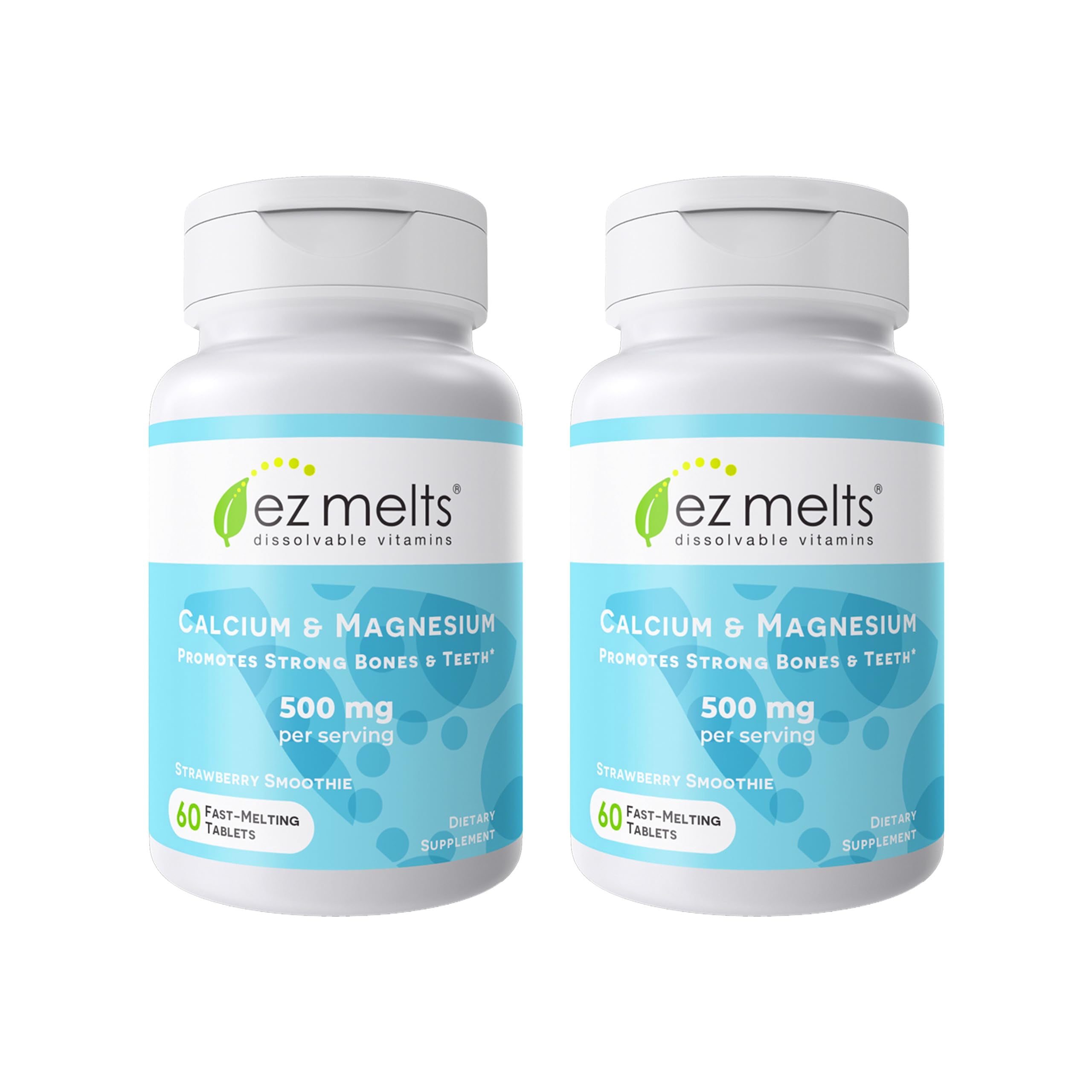 (2 pack) EZ Melts Calcium & Magnesium - Daily Supplement for Heart ...