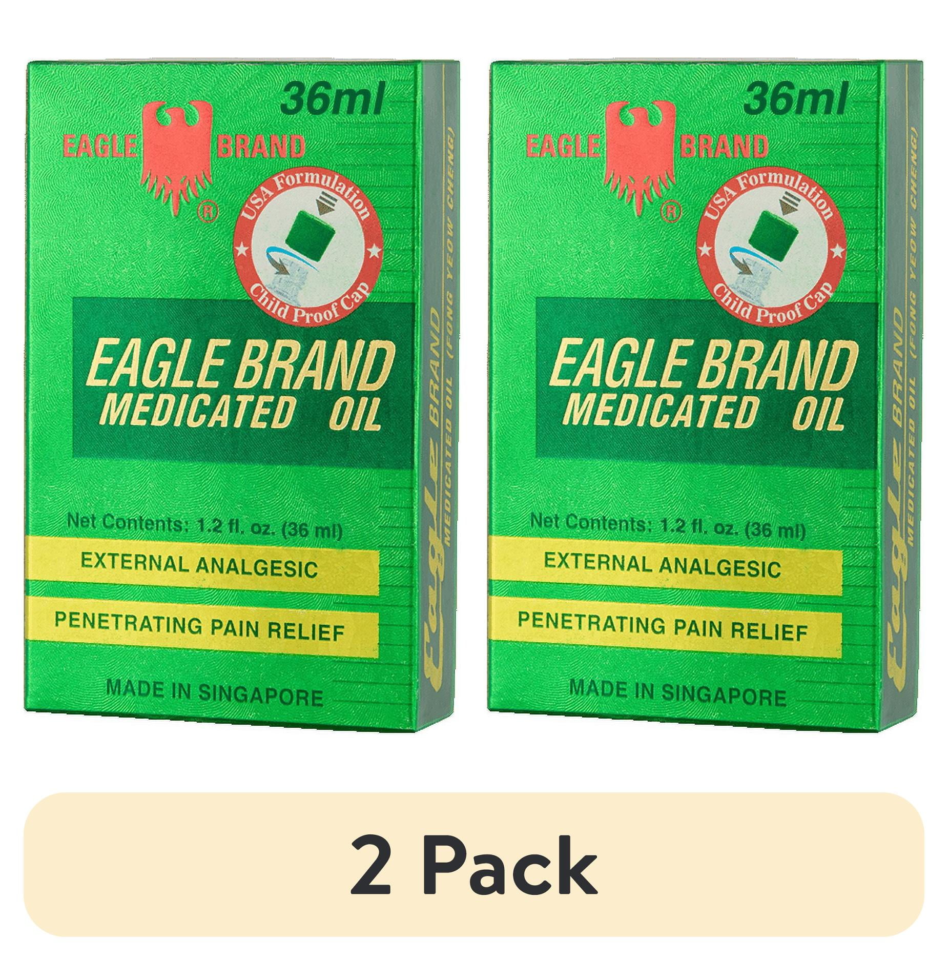 (2 pack) Eagle Brand Medicated Oil 36ml External Analgesic Pain Relief ...