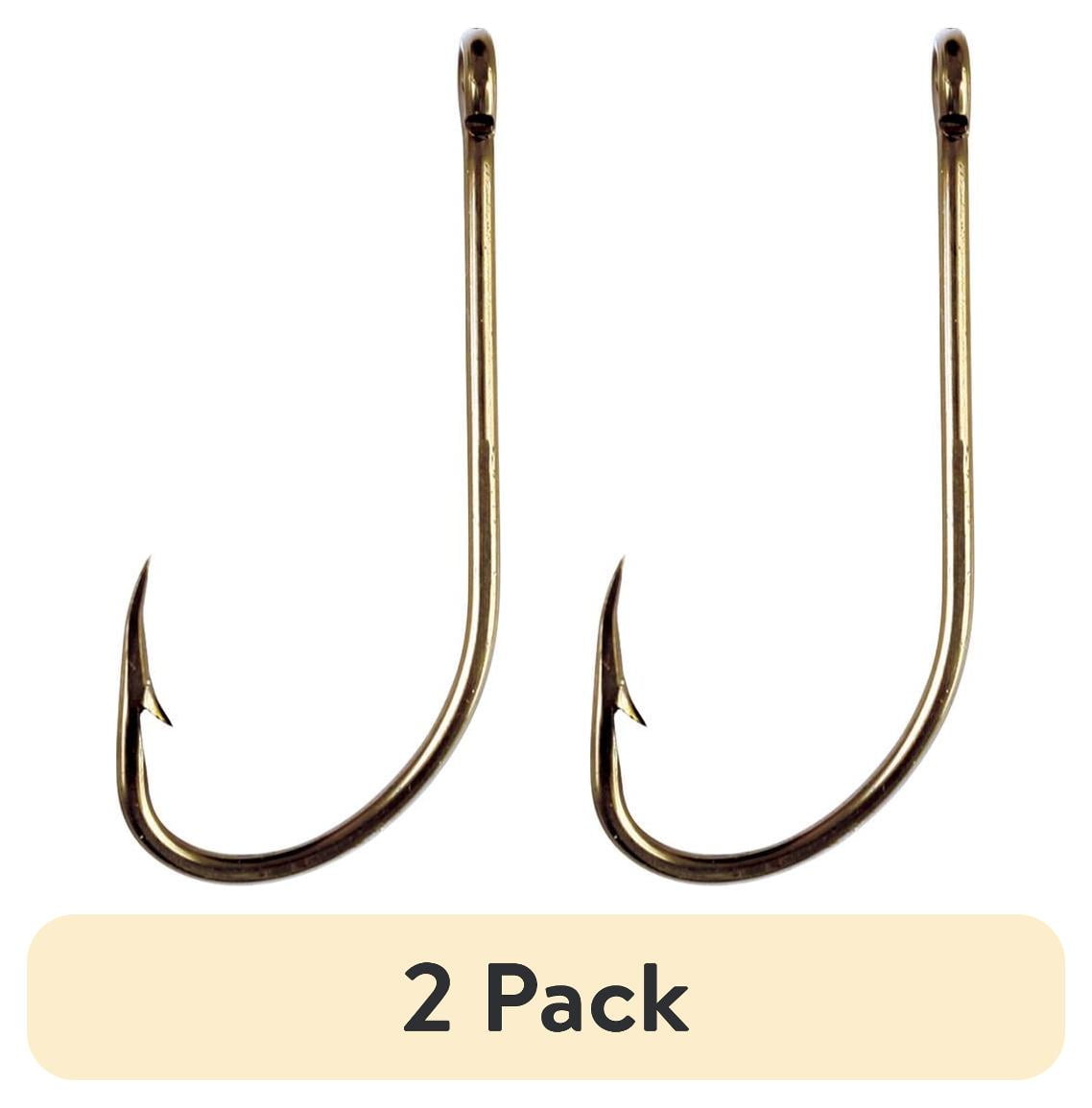 (2 pack) Eagle Claw 084F-4 Plain Shank Offset Hook, Bronze, Size 4 Hook - Walmart.com