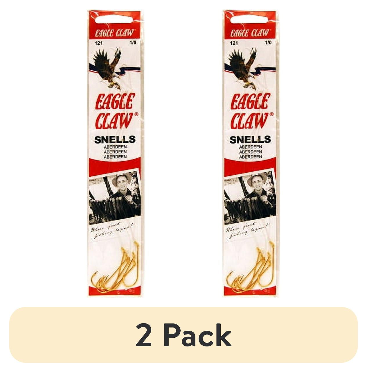 (2 pack) Eagle Claw 121-1 Aberdeen Snell Fish Hook, Gold, Size 1 ...