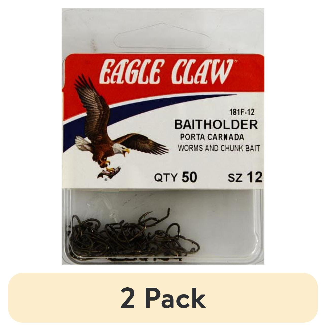 (2 pack) Eagle Claw 181FH-12 Baitholder Hook, Bronze, Size 12, 50 Pack ...