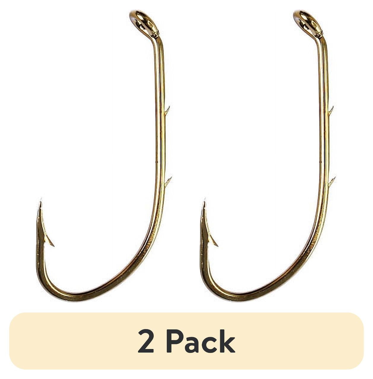 (2 pack) Eagle Claw 181FH-6 Baitholder Down Eye 2-Slice Offset Hook, Bronze, Size 2 - Walmart.com