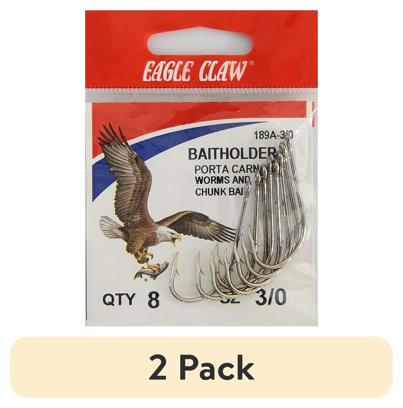 (2 pack) Eagle Claw 189AH-3/0 Baitholder 2-Slice Offset Hook, Nickel ...
