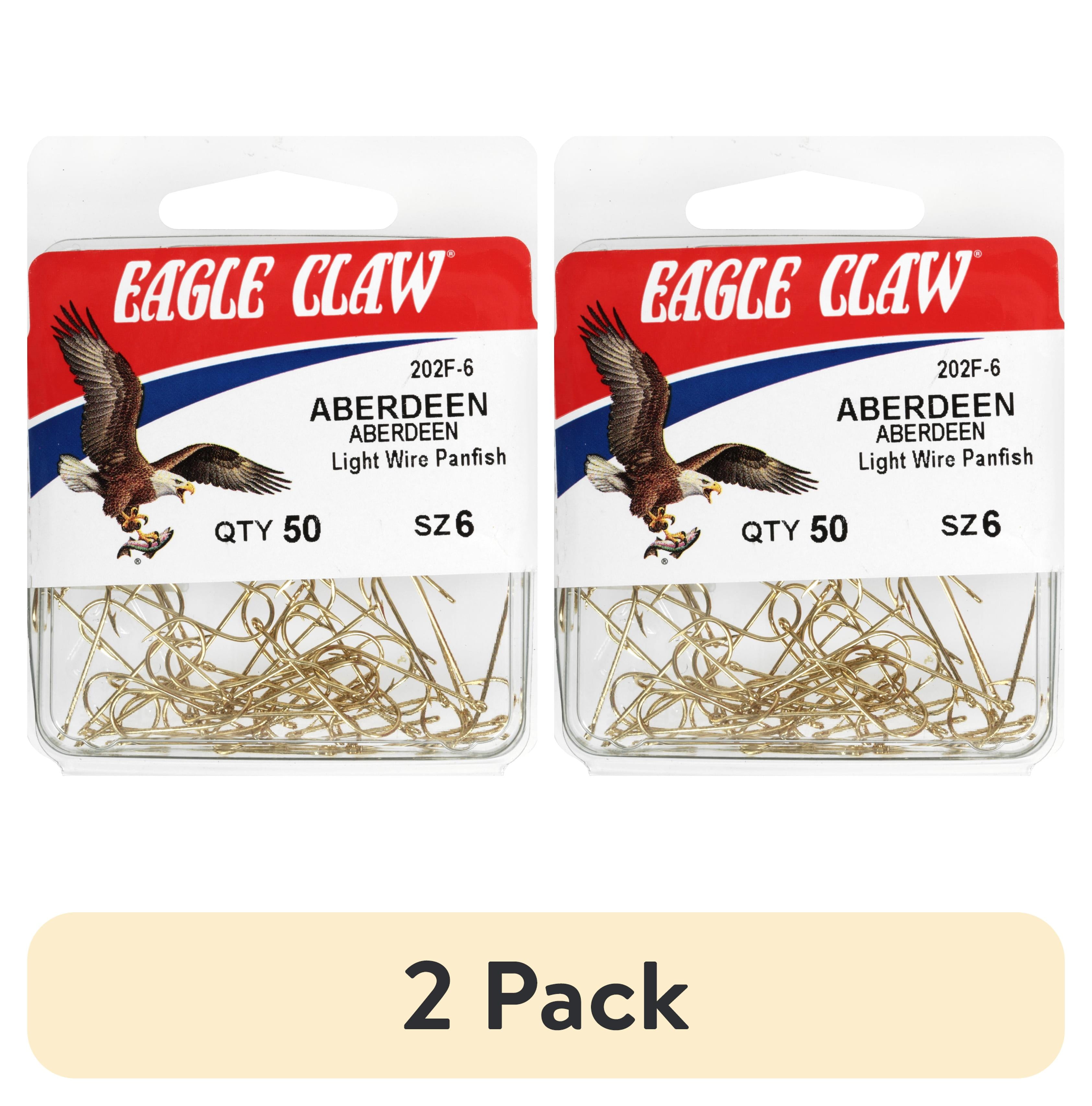 (2 pack) Eagle Claw 202FH-6 Aberdeen Size 6 Fishhooks 50 Pack - Walmart.com
