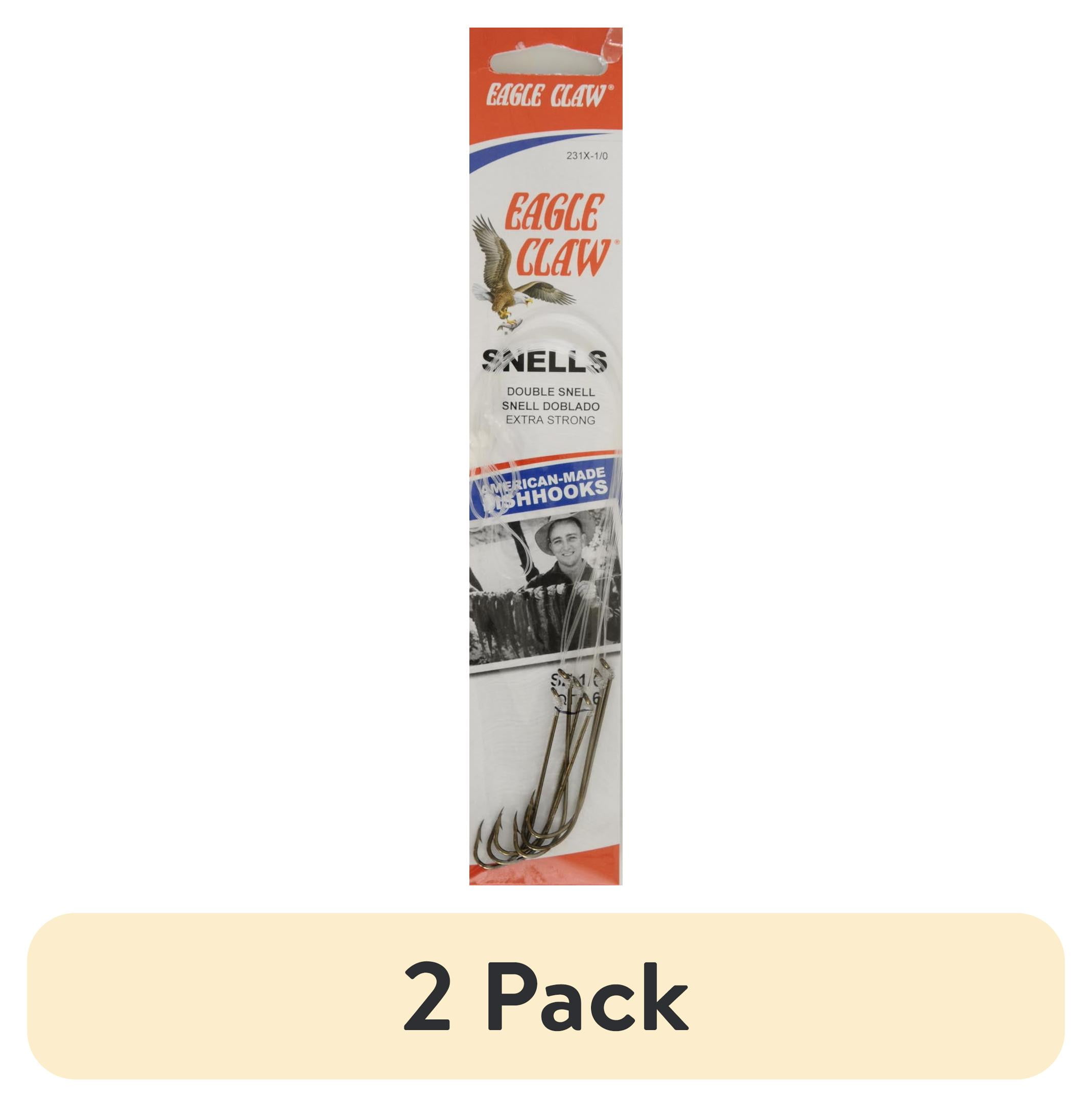 (2 pack) Eagle Claw 231XH-1/0 Plain Shank 2X Long Shank Double Line ...