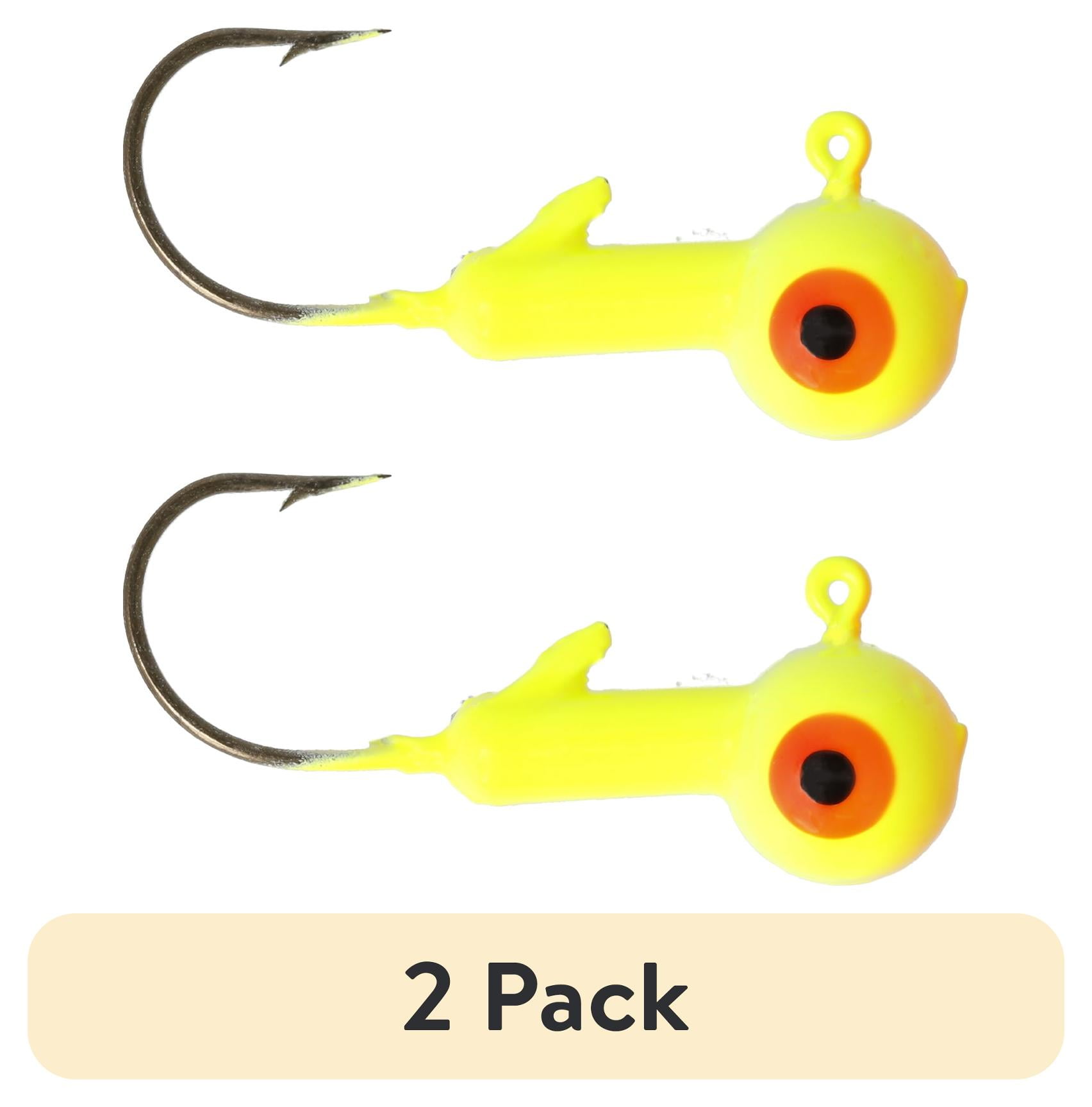 (2 pack) Eagle Claw Ball Head Fishing Jig, Orange & Chartreuse 1/4 oz ...
