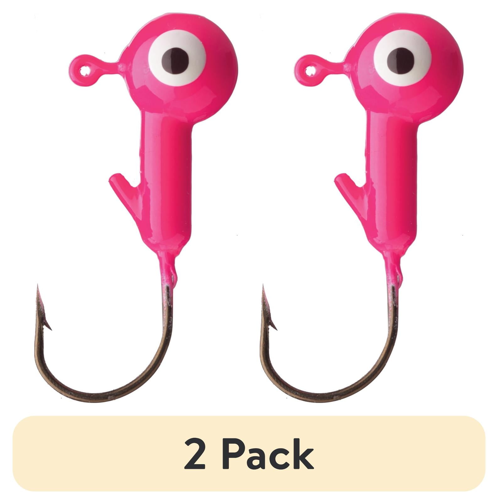 (2 pack) Eagle Claw Ball Head Fishing Jig, Pink with White Eye, 1/16 oz ...