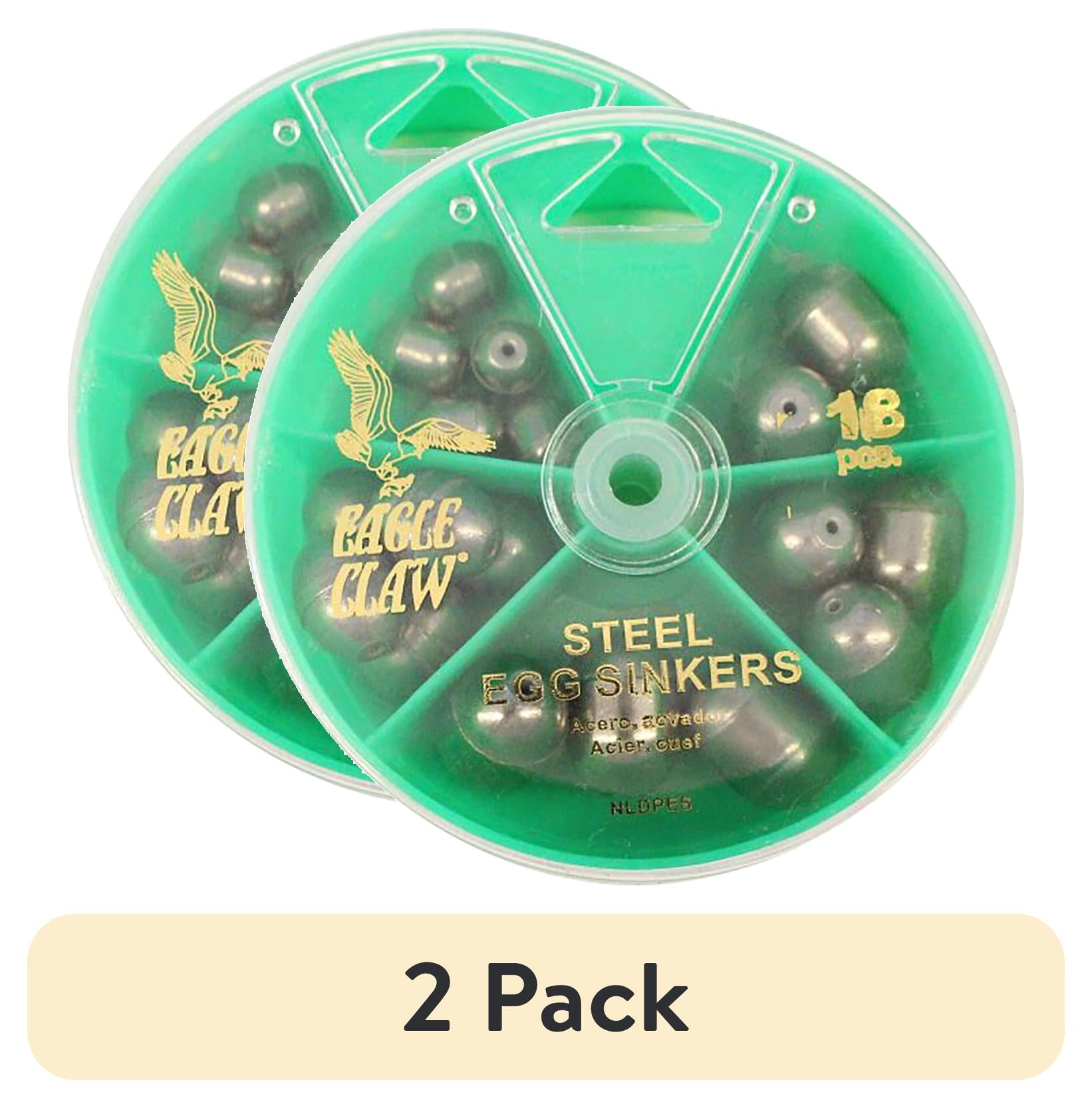 (2 pack) Eagle Claw Egg Sinker Assortment, Steel, 18 Piece Weight ...