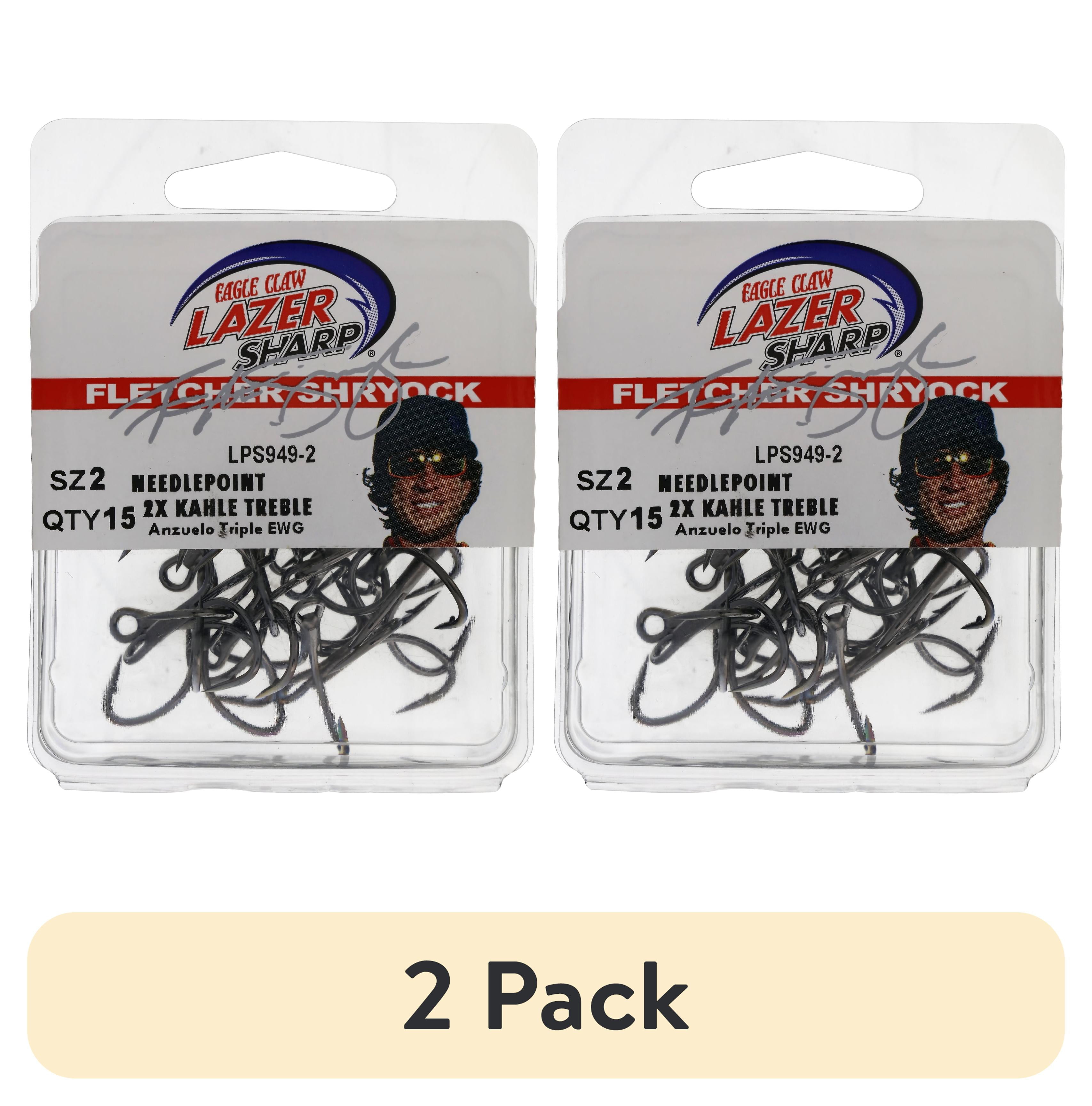 (2 pack) Eagle Claw Fletcher Shryock Needlepoint 2X Kahle Treble ...