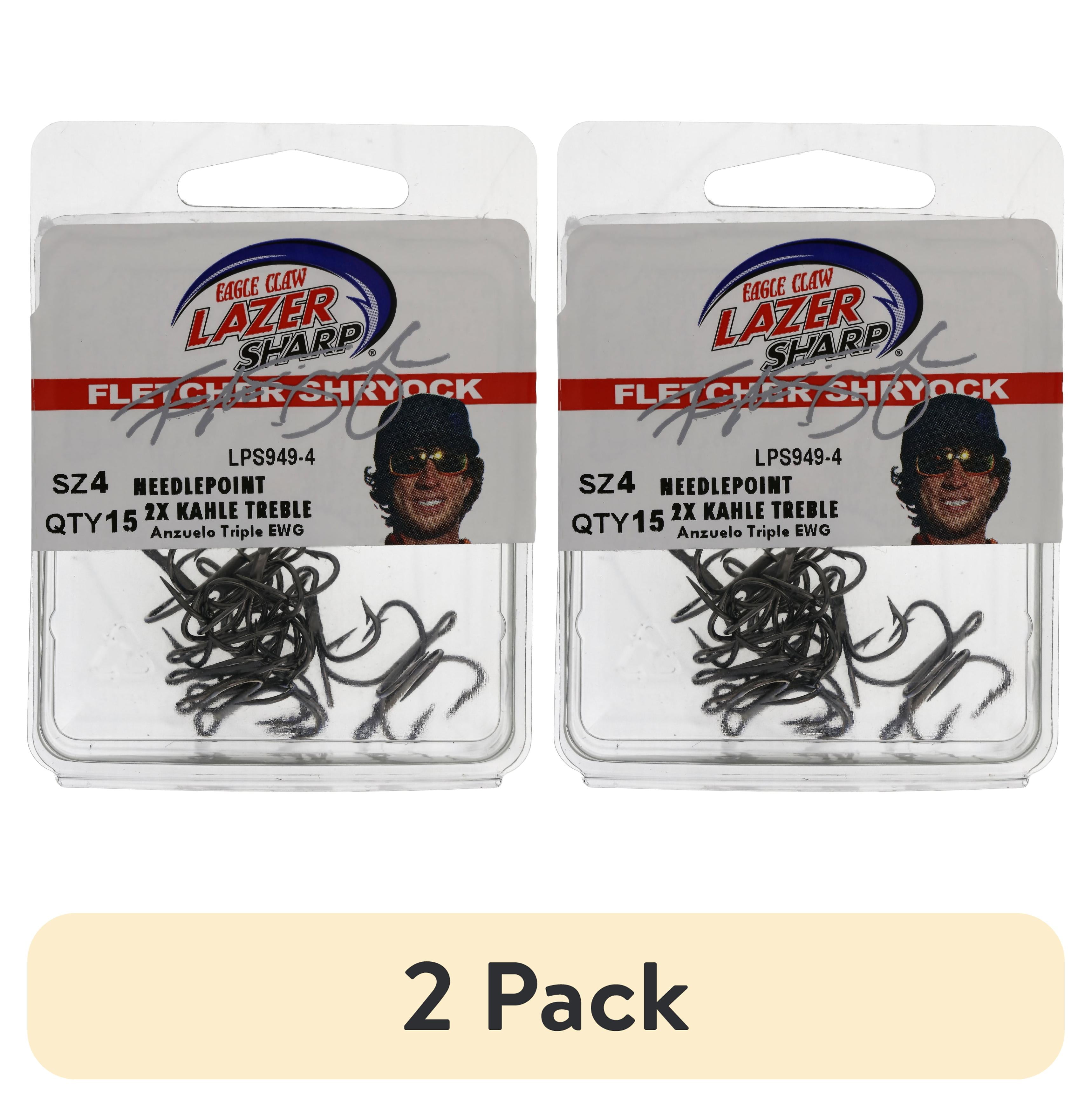 (2 pack) Eagle Claw LPS949-4 Fletcher Shryock Kahle Treble Hook, Size 4 ...