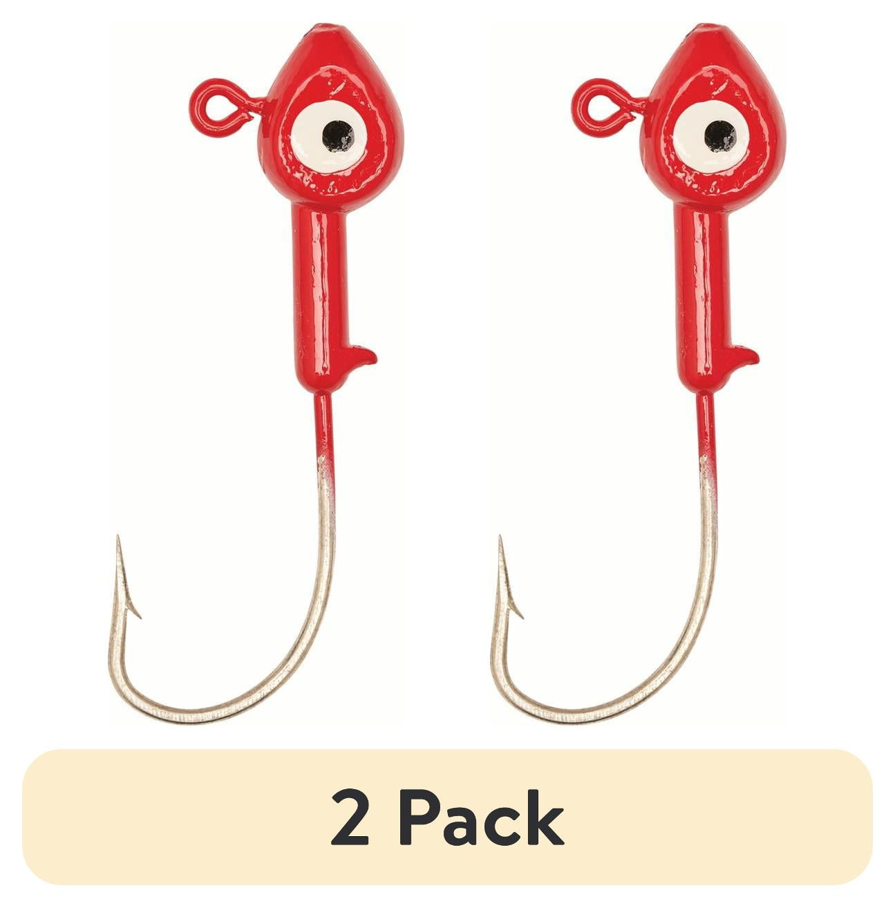 (2 pack) Eagle Claw Lazer Sharp Saltwater Fish Head, Red, 1/4 oz ...