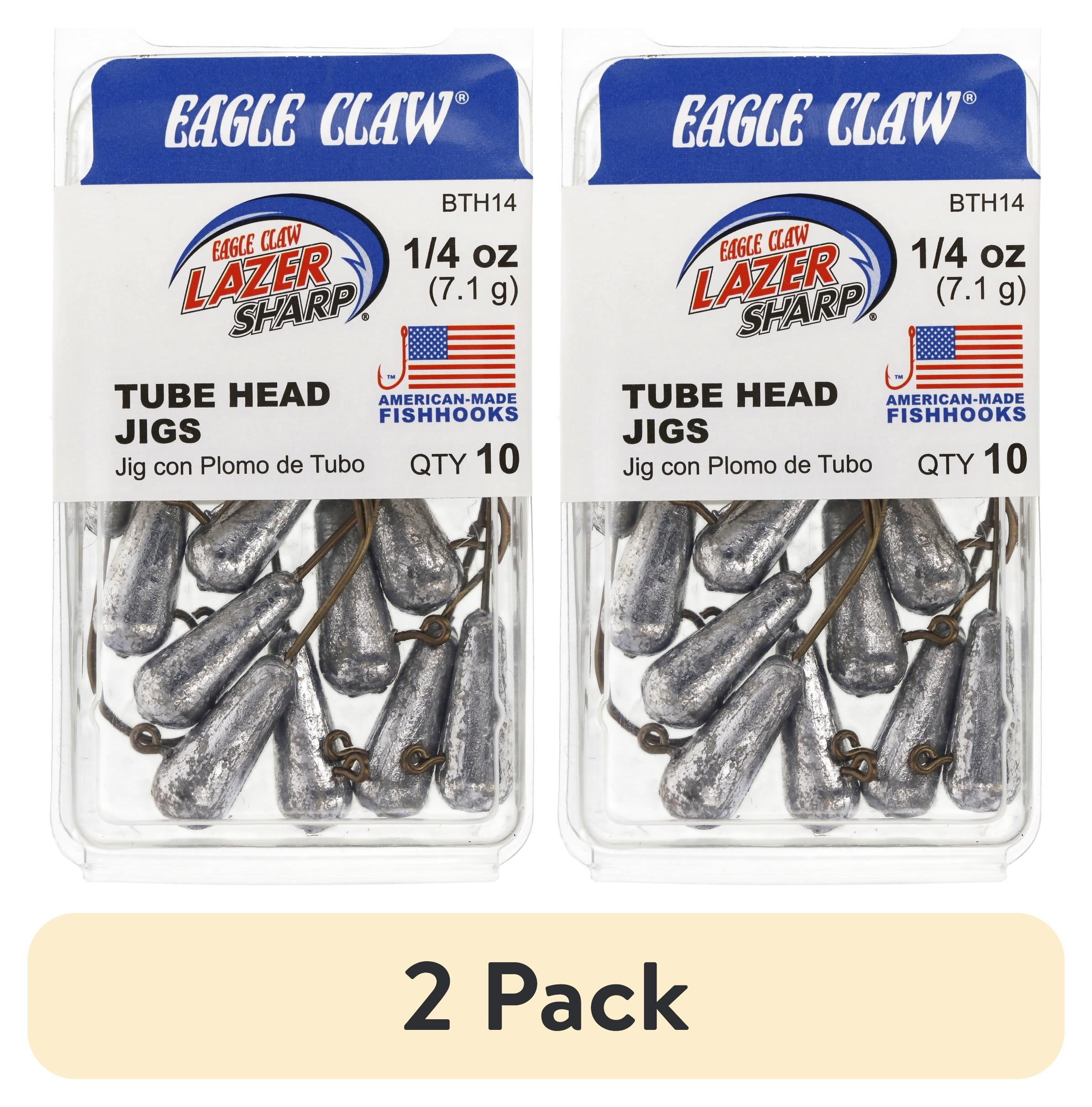 (2 pack) Eagle Claw Lazer Sharp Tube Fishing Jig Head Fishing Hook ...