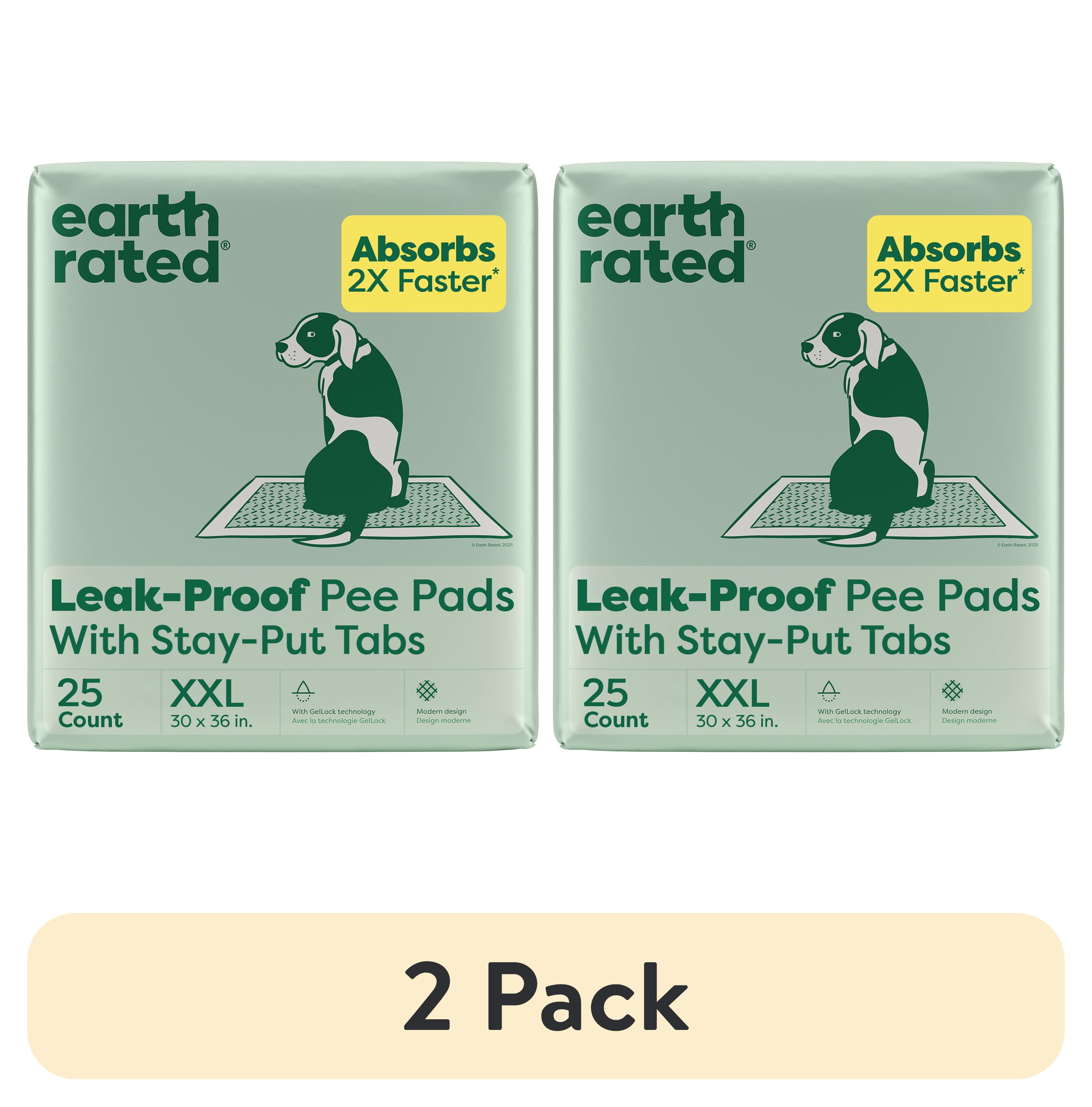 (2 pack) Earth Rated Leak-proof Pee Pads for Dogs and Puppies, 2X ...