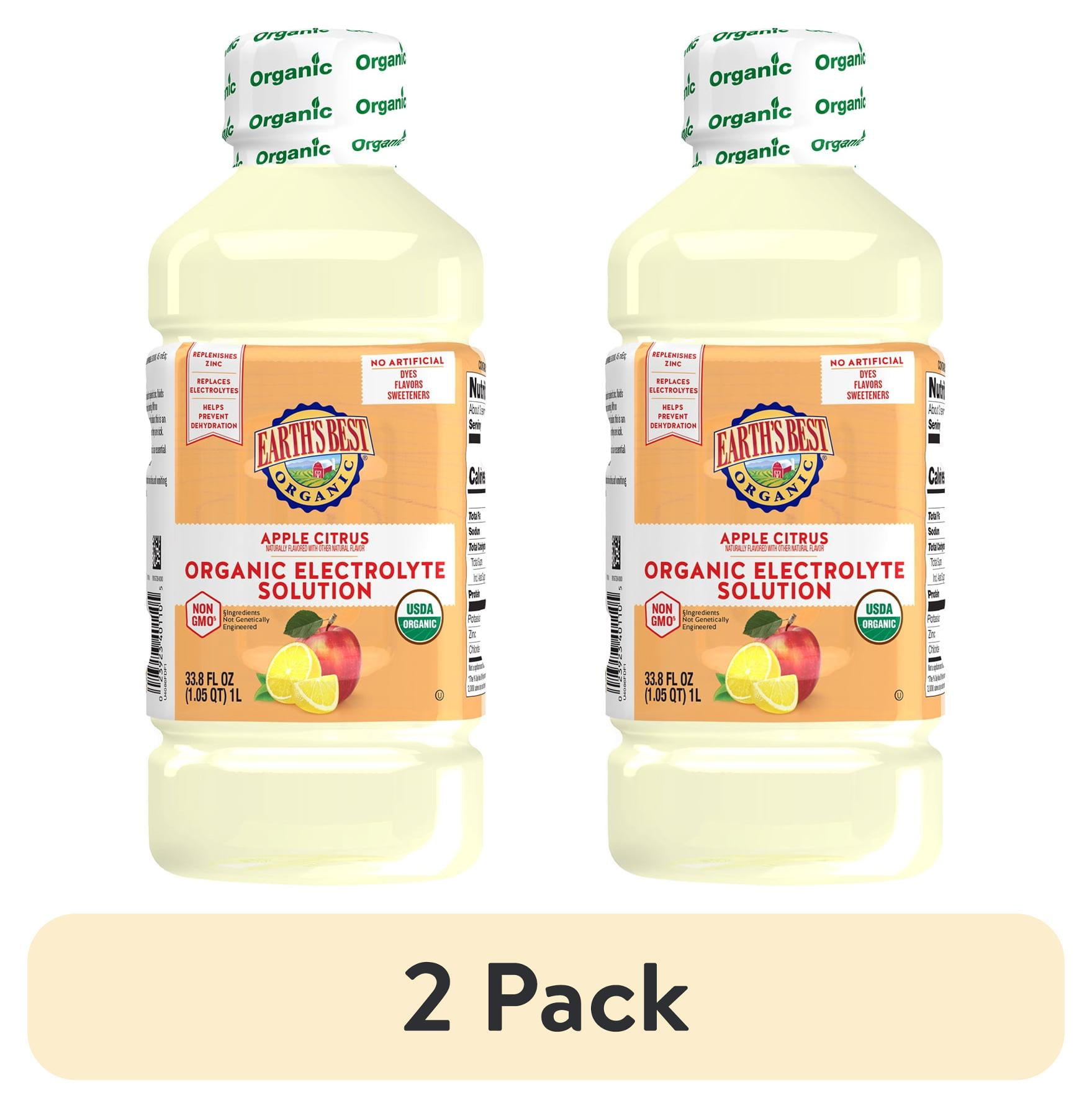(2 pack) Earth's Best Organic Electrolyte Solution, Apple Citrus, 1 ...