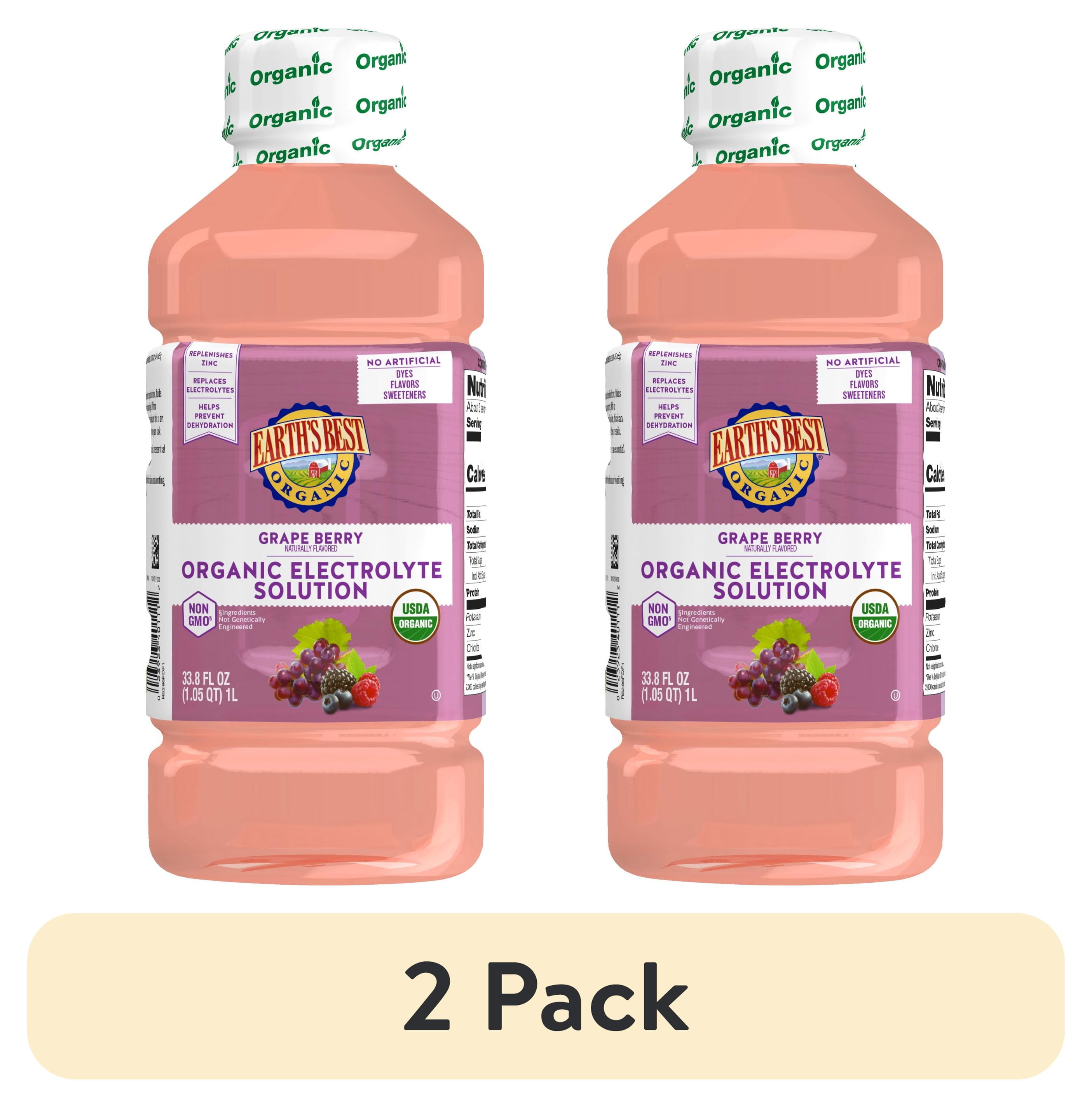 (2 pack) Earth's Best Organic Electrolyte Solution, Grape Berry, 1 ...